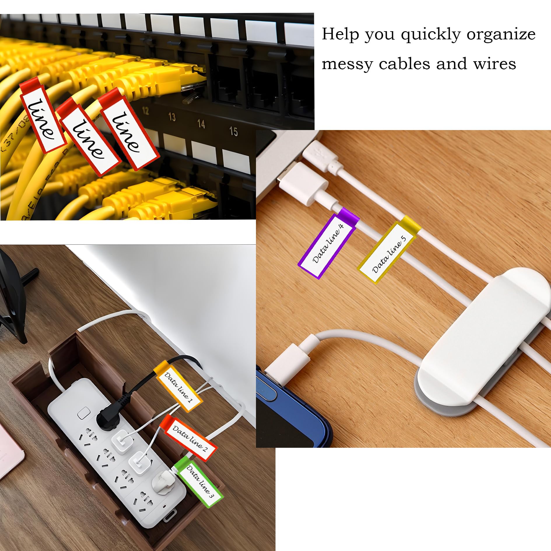 Cable Labels Tags Cable Labels, 300 Pcs Self-Adhesive Cable Label ...