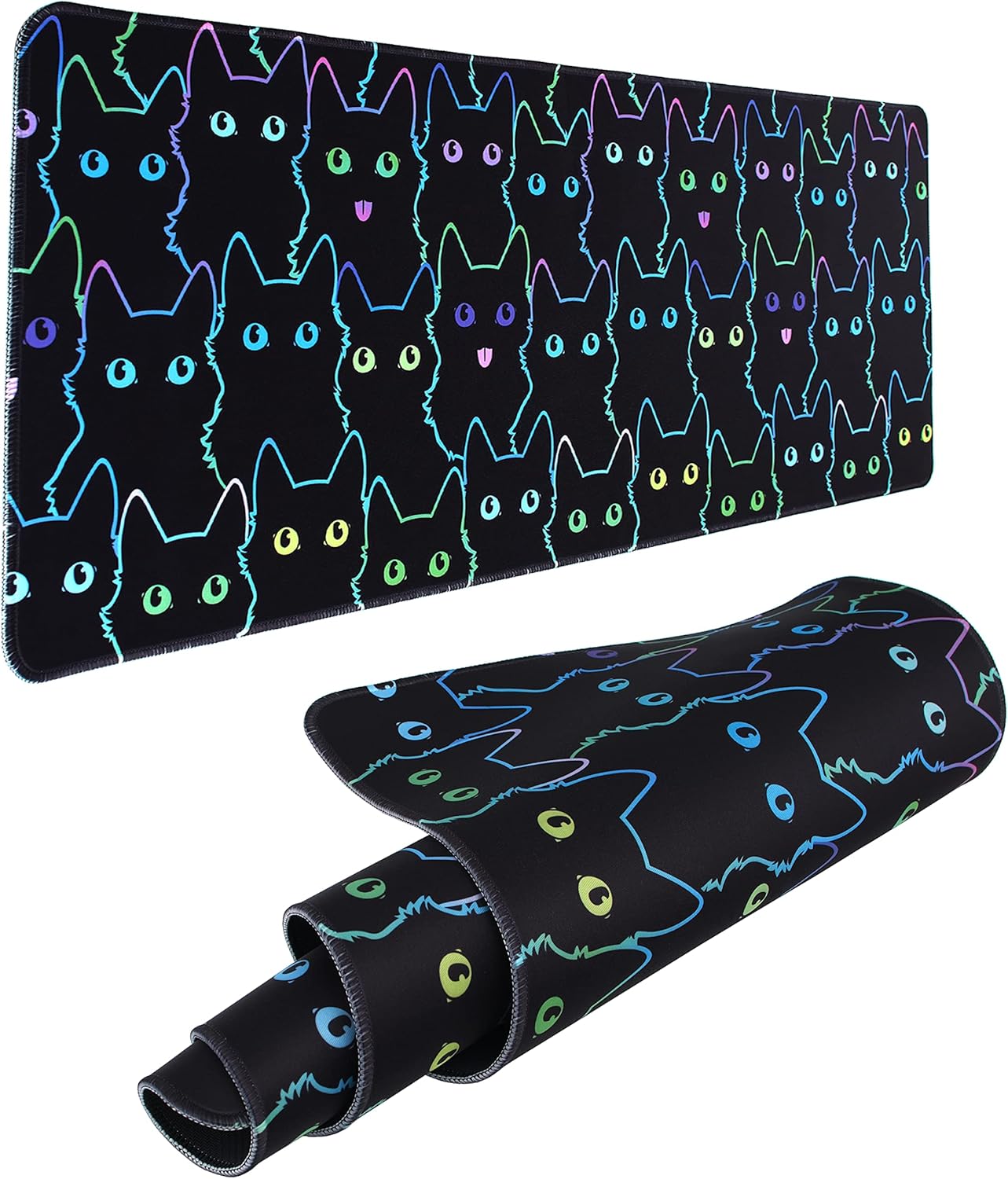 Amazon.com : Cute Cat Gaming Mouse Pad Extended Large Desk Mat Cute ...