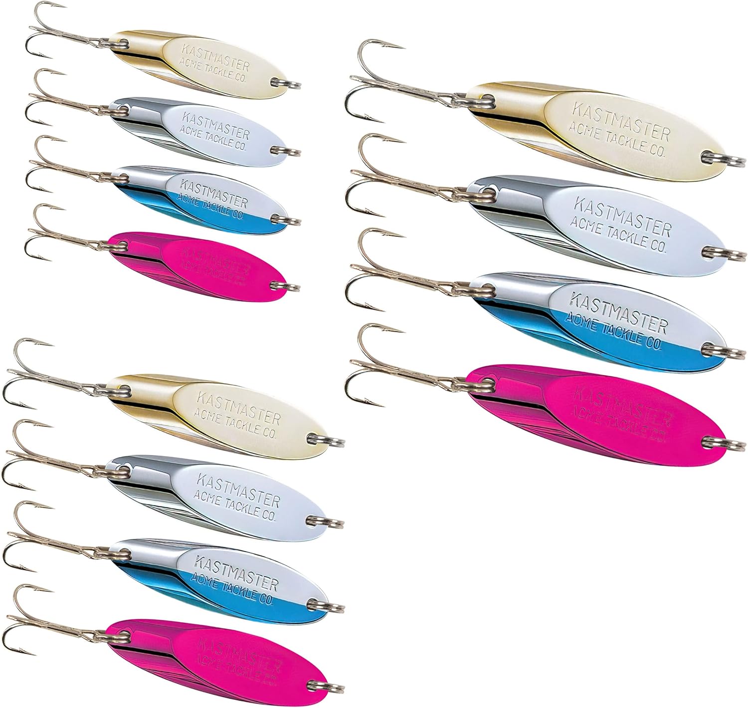 Amazon.com : Acme Kastmaster 12 Pack Kit. 3 Sizes and 4 top Colors. 1/ ...