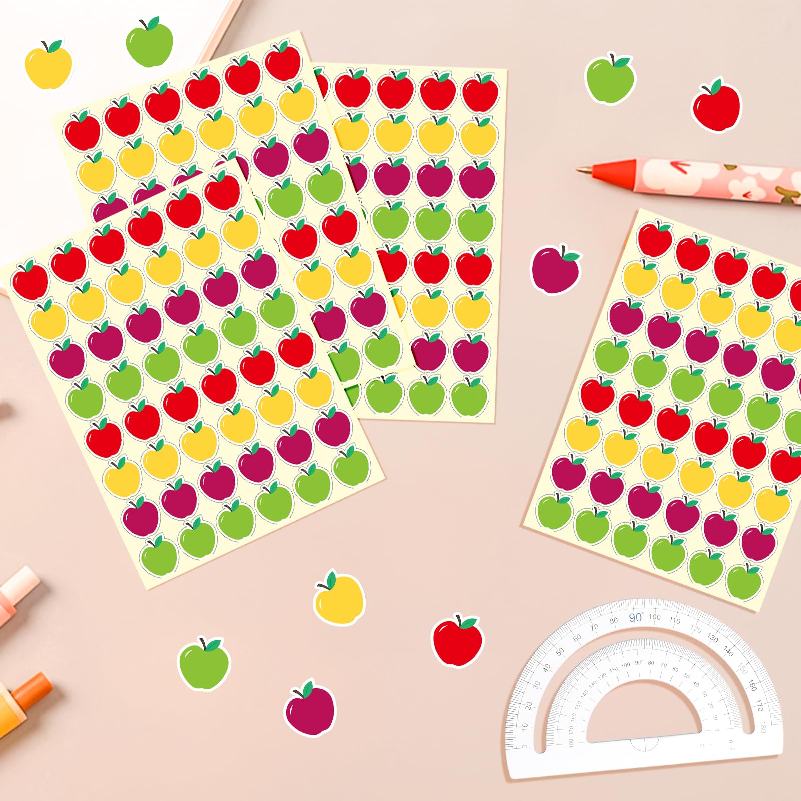 Snapklik.com : Apple Stickers - Colored Apple Shaped Stickers For Kids ...