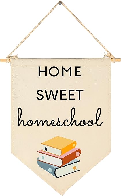 Amazon.com: Home Sweet Homeschool Wall Art-Kids Reading Room Flag Decor ...