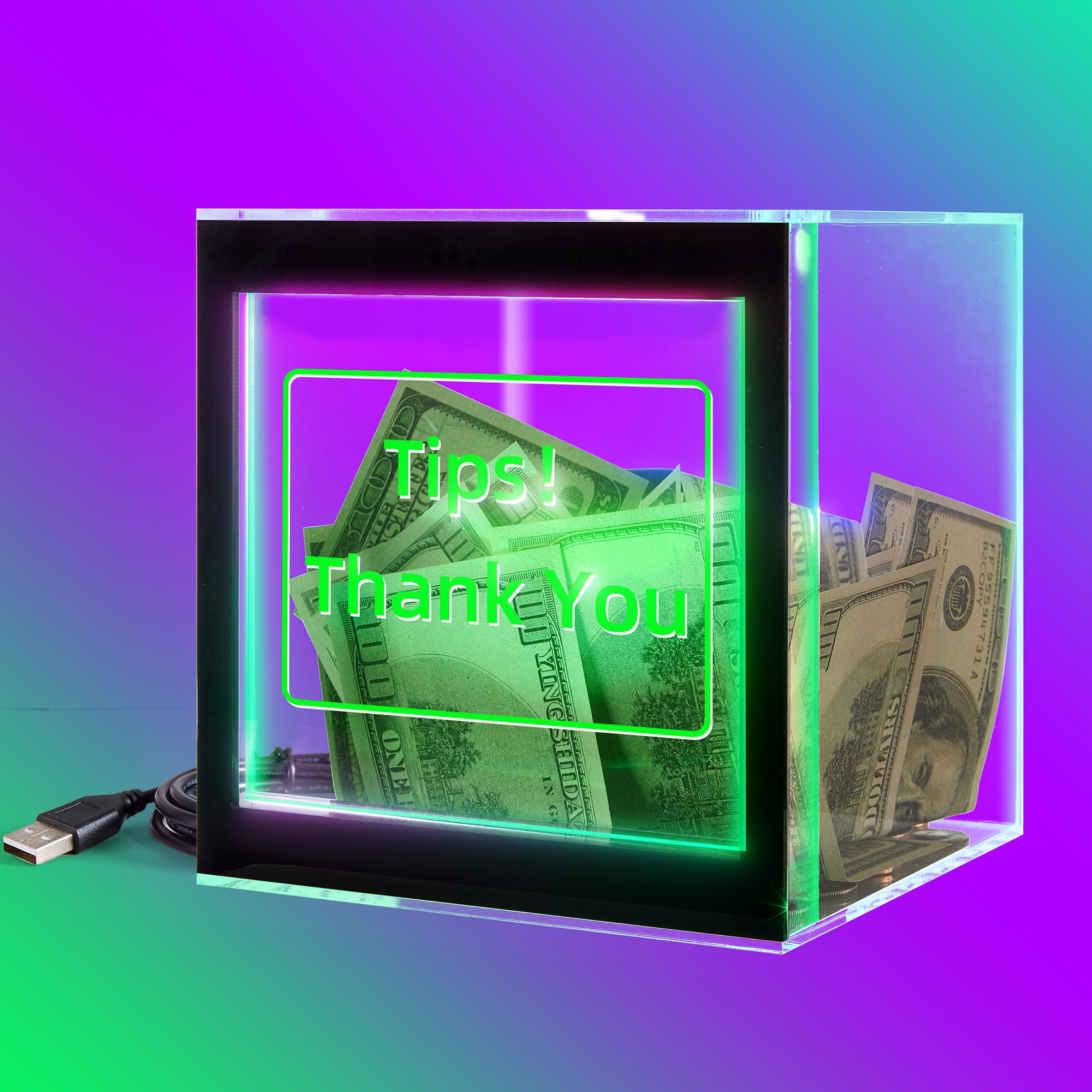 Snapklik.com : Neoflavie Light Up Acrylic Donation Ballot Box