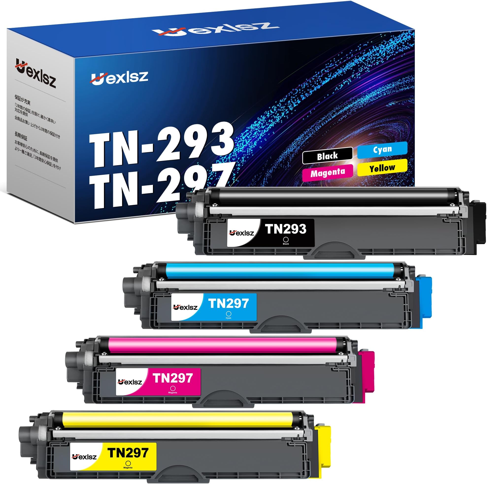 Amazon.co.jp: BROTHER 純正 TN-293BK / TN-293C / TN-293M / TN-293Y 4色セット ...