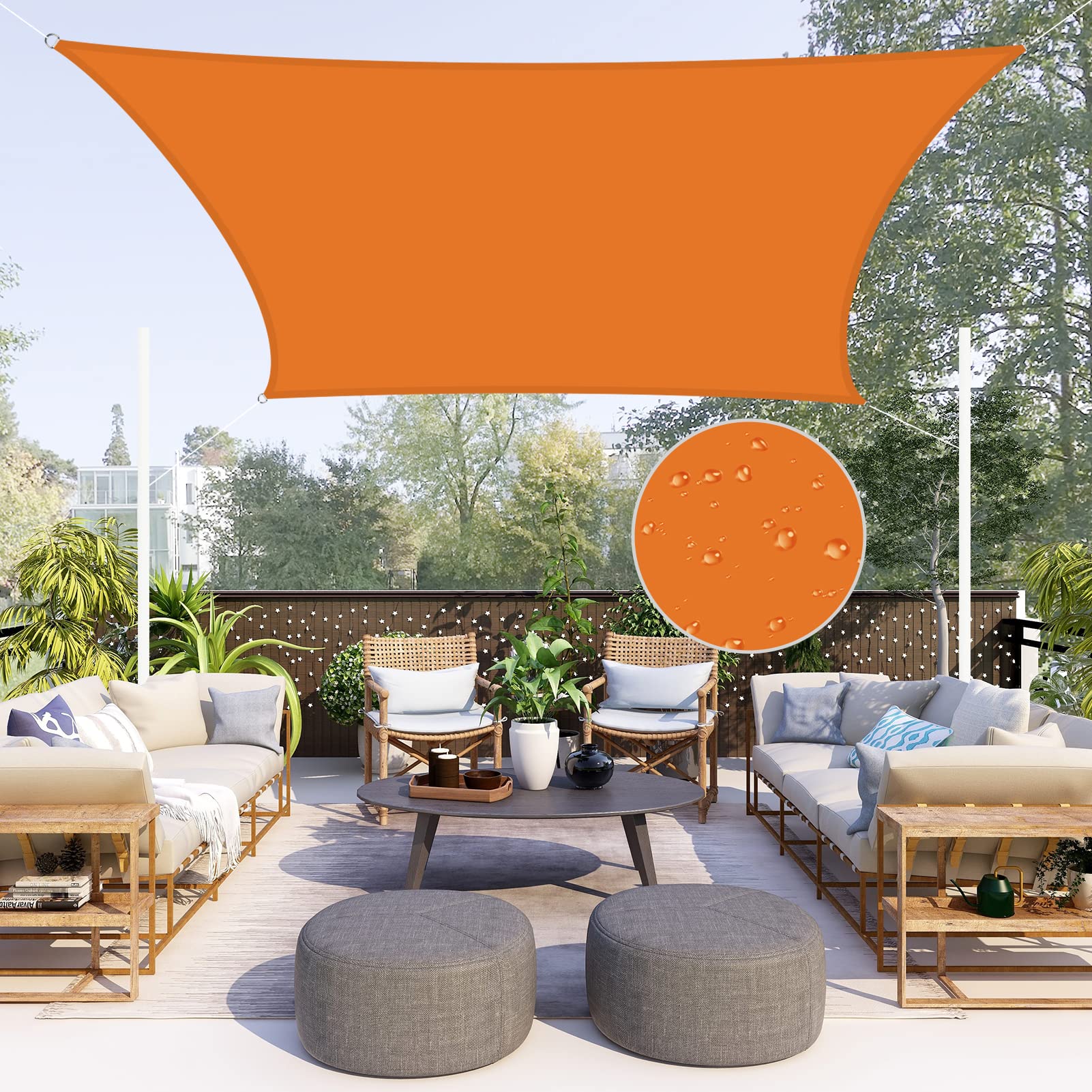Amazon.com : Neween Waterproof Sun Shade Sail Rectangle UV Block Canopy ...