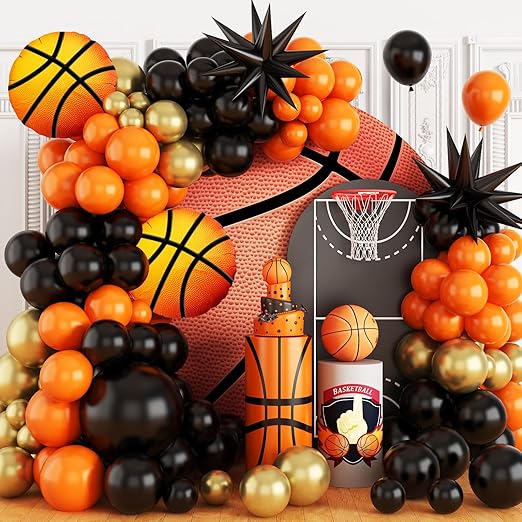 Amazon.com: Basketball Balloon Arch Kit, 108Pcs Black Orange and ...