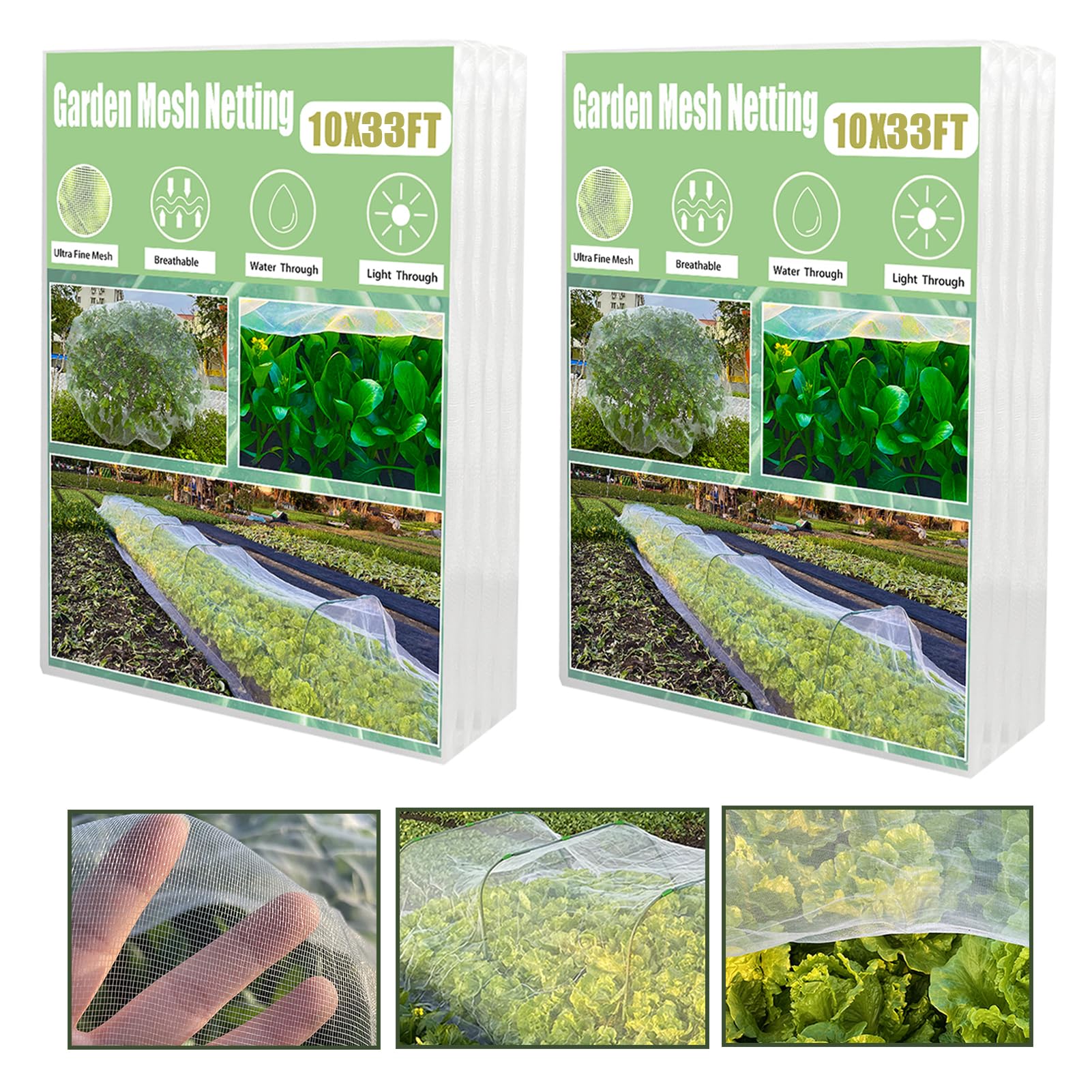 Amazon.com : TLSTGO Garden Netting,2 Pack 10X33FT Garden Mesh Netting ...