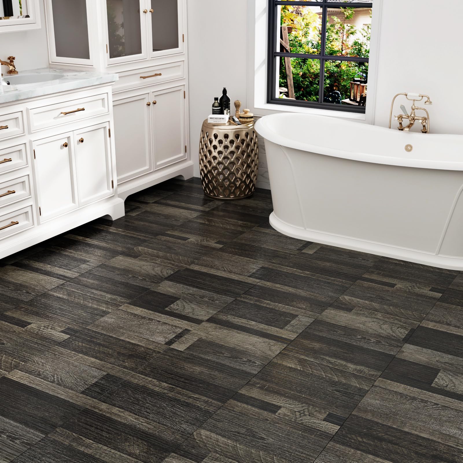 Brown Black Vinyl Flooring Dark LVT Flooring | Black, Grey & Brown LVT