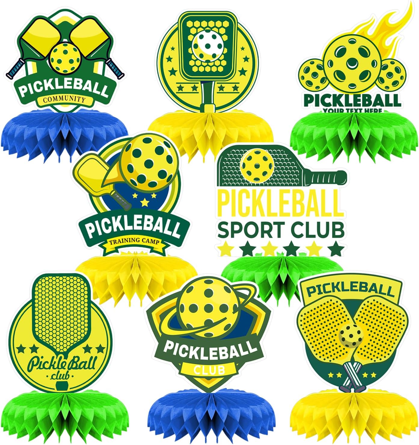 Amazon.com: 8 Pcs Pickleball Party Decoration, Pickleball Theme ...