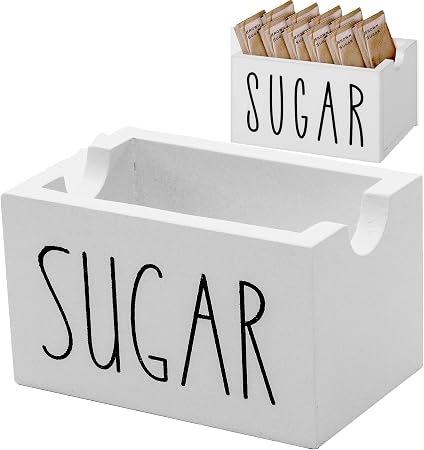 ESEHGS Sugar Packet Holder For Coffee Bar,Wood Sugar Packets Caddy ...