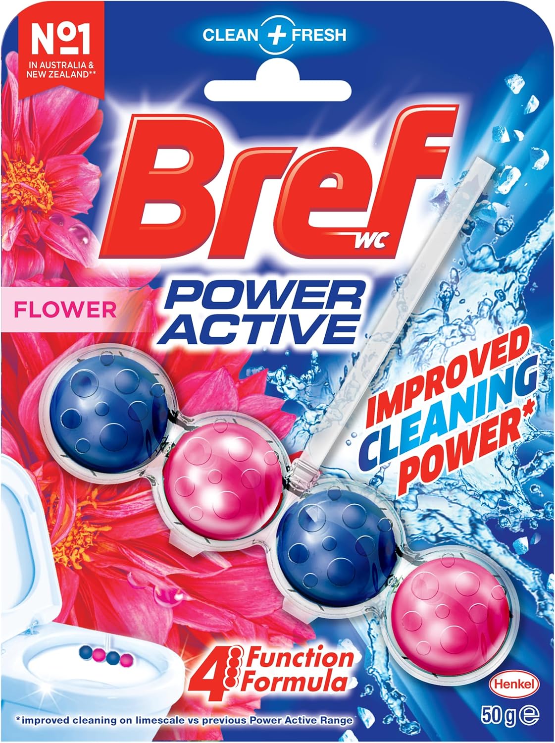 Bref Power Active Flower Blossom with Air Freshener Effect, Rim Block ...