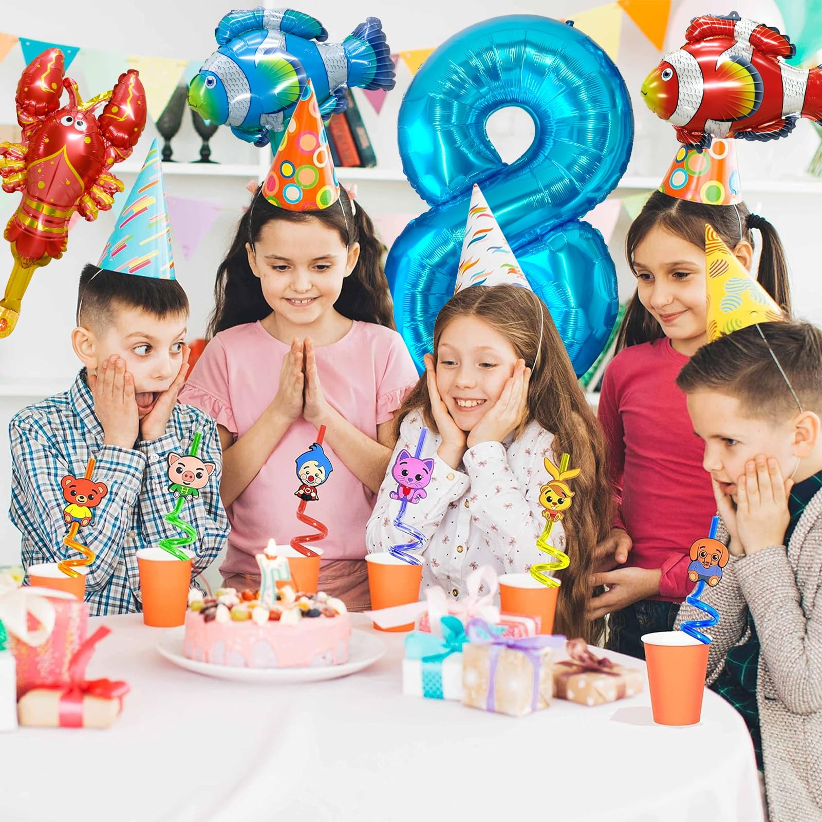 Snapklik.com : 40 Inch Under The Sea Blue Number 8 Balloon, Mini Sea ...