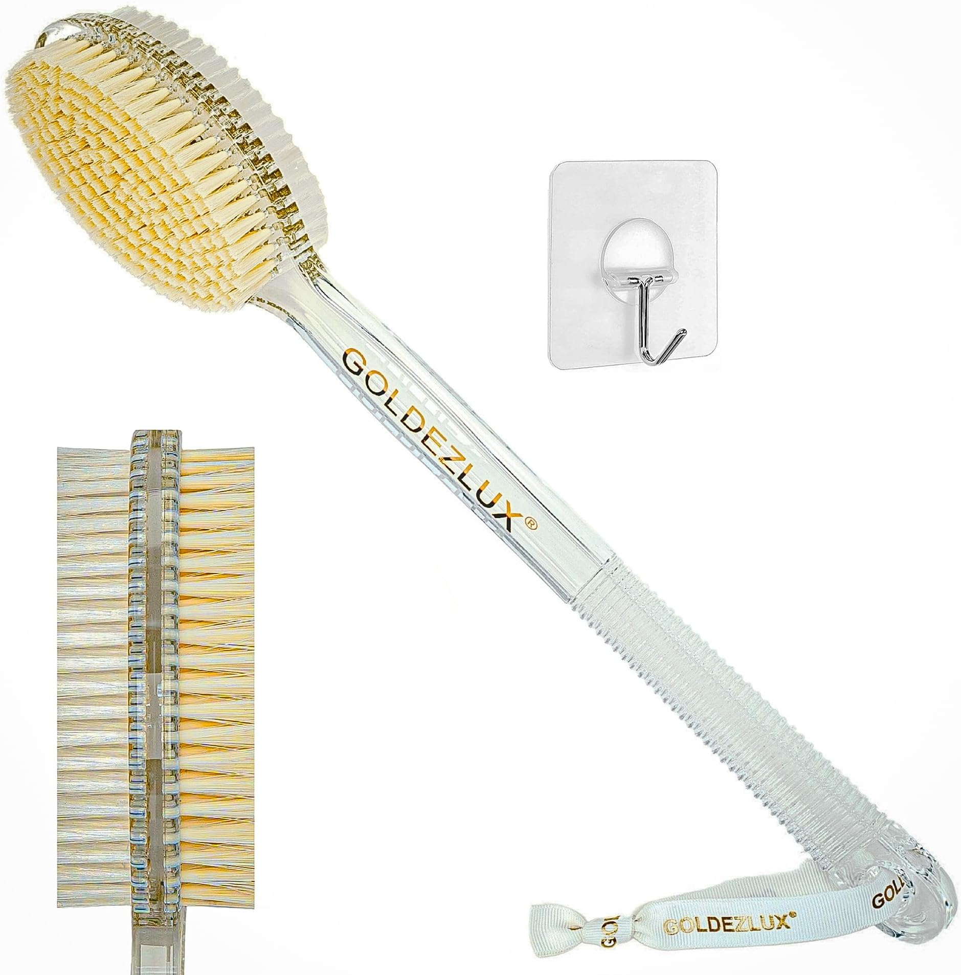 Amazon.com : DecorRack Bath Brush with Bristles, Long Handle for ...