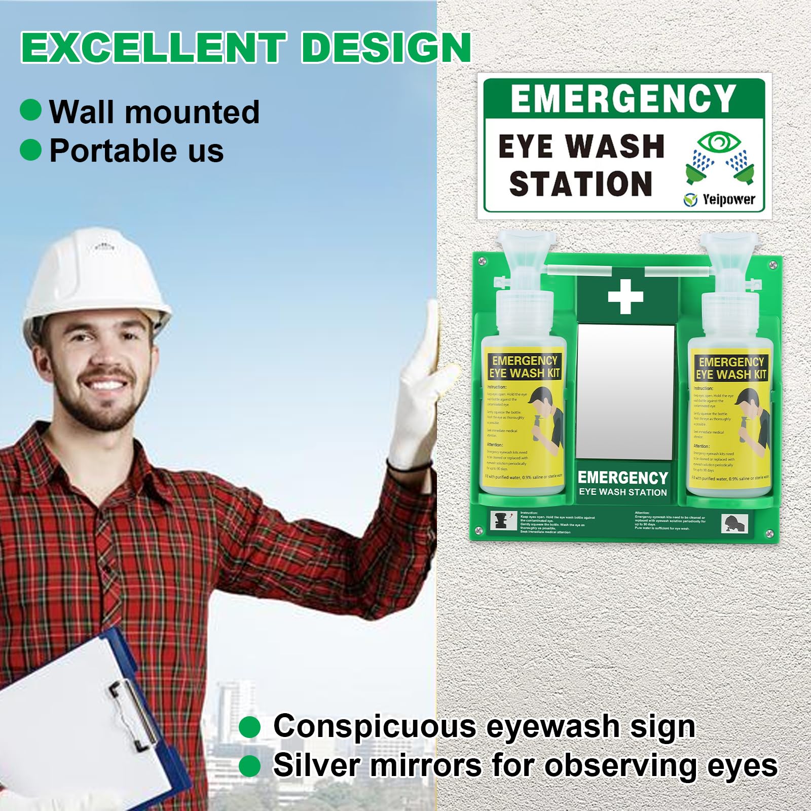 Snapklik.com : Portable Eyewash Station Kit OSHA-Approved