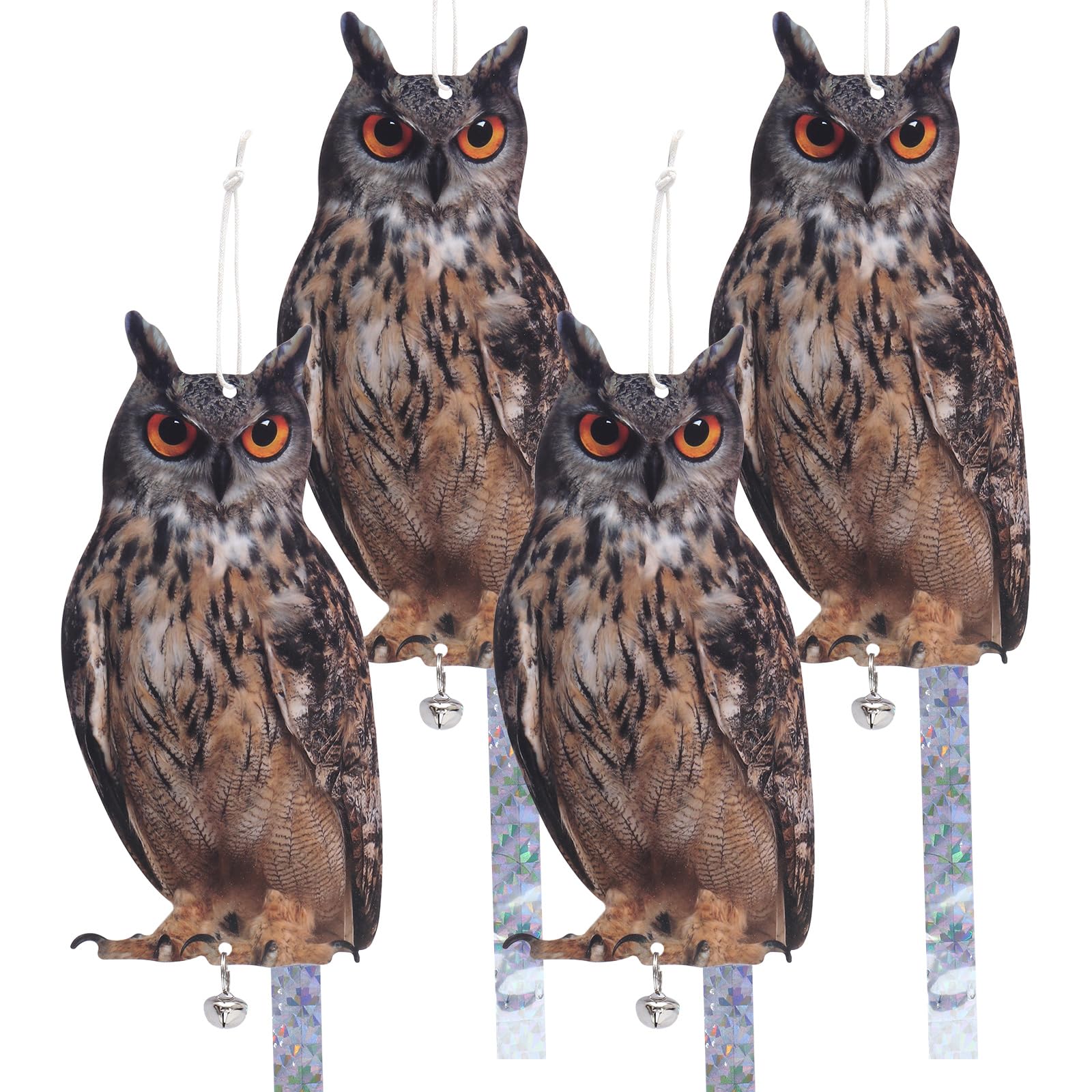 Amazon.com: 4Pack Plastic Owls Reflective Owl Scarer Devices Reflective ...