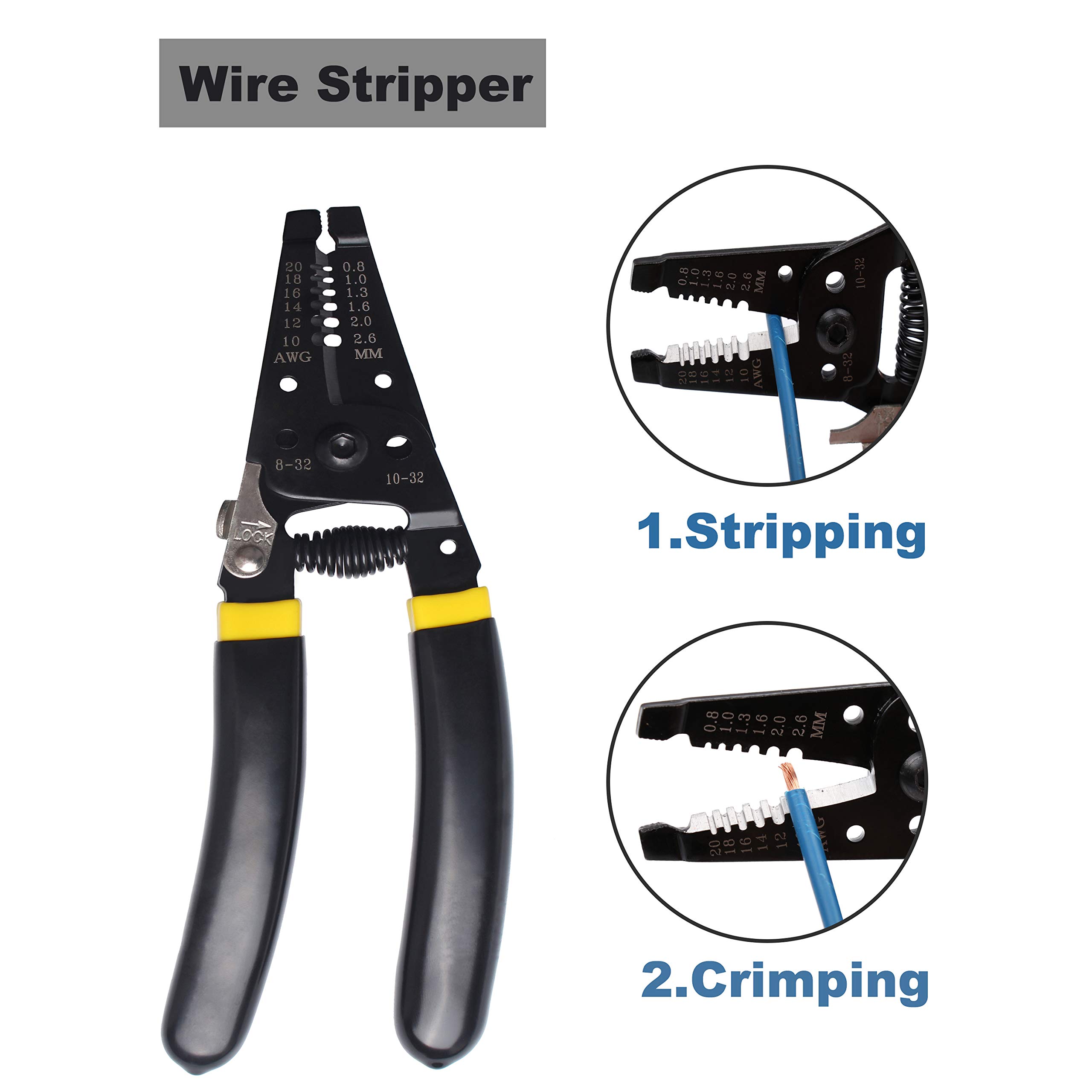 Wire Terminals Crimper Kit, Knoweasy Insulated Wire Terminals ...