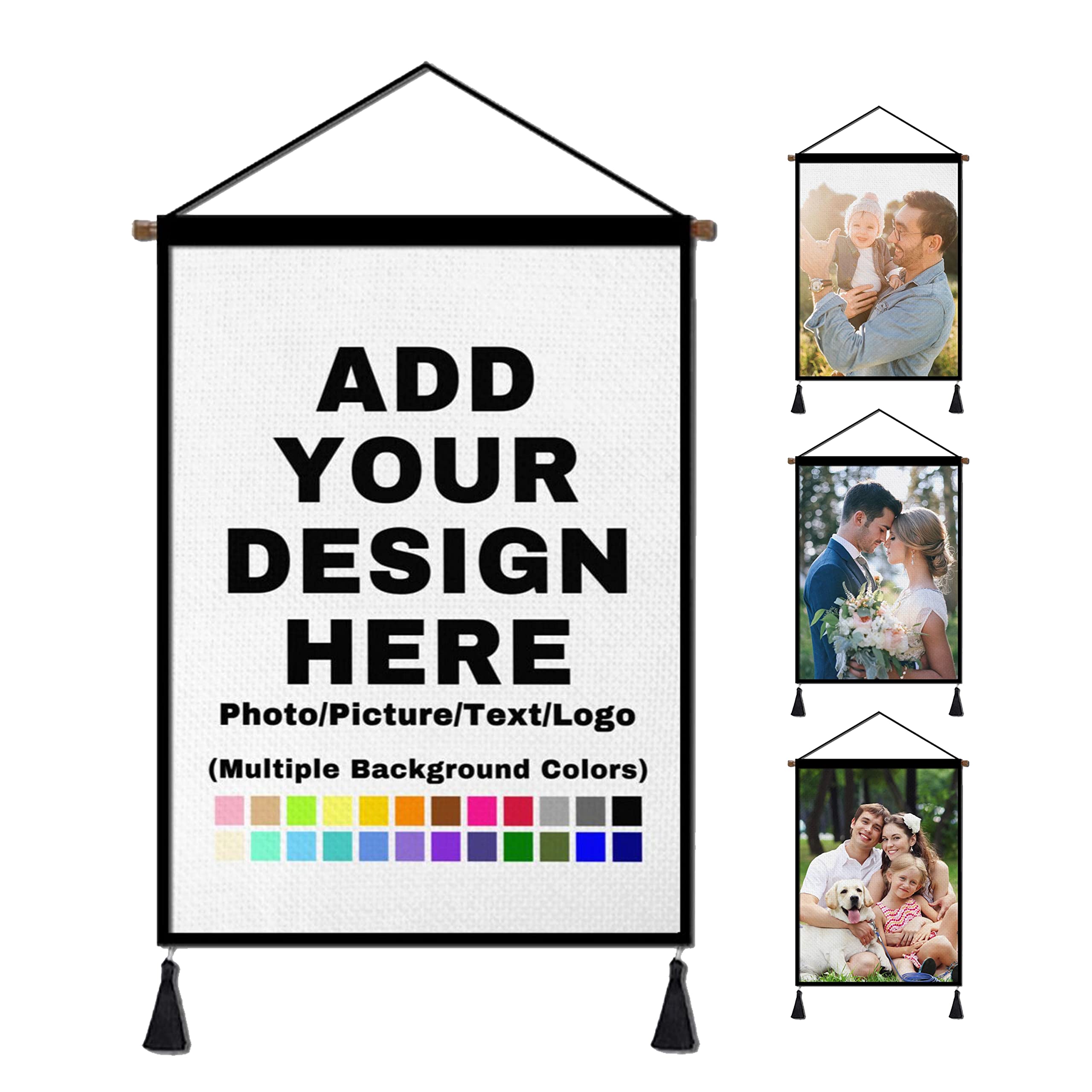Amazon.com: buxvhre Custom Hanging Poster Add Your Photo Text Logo ...