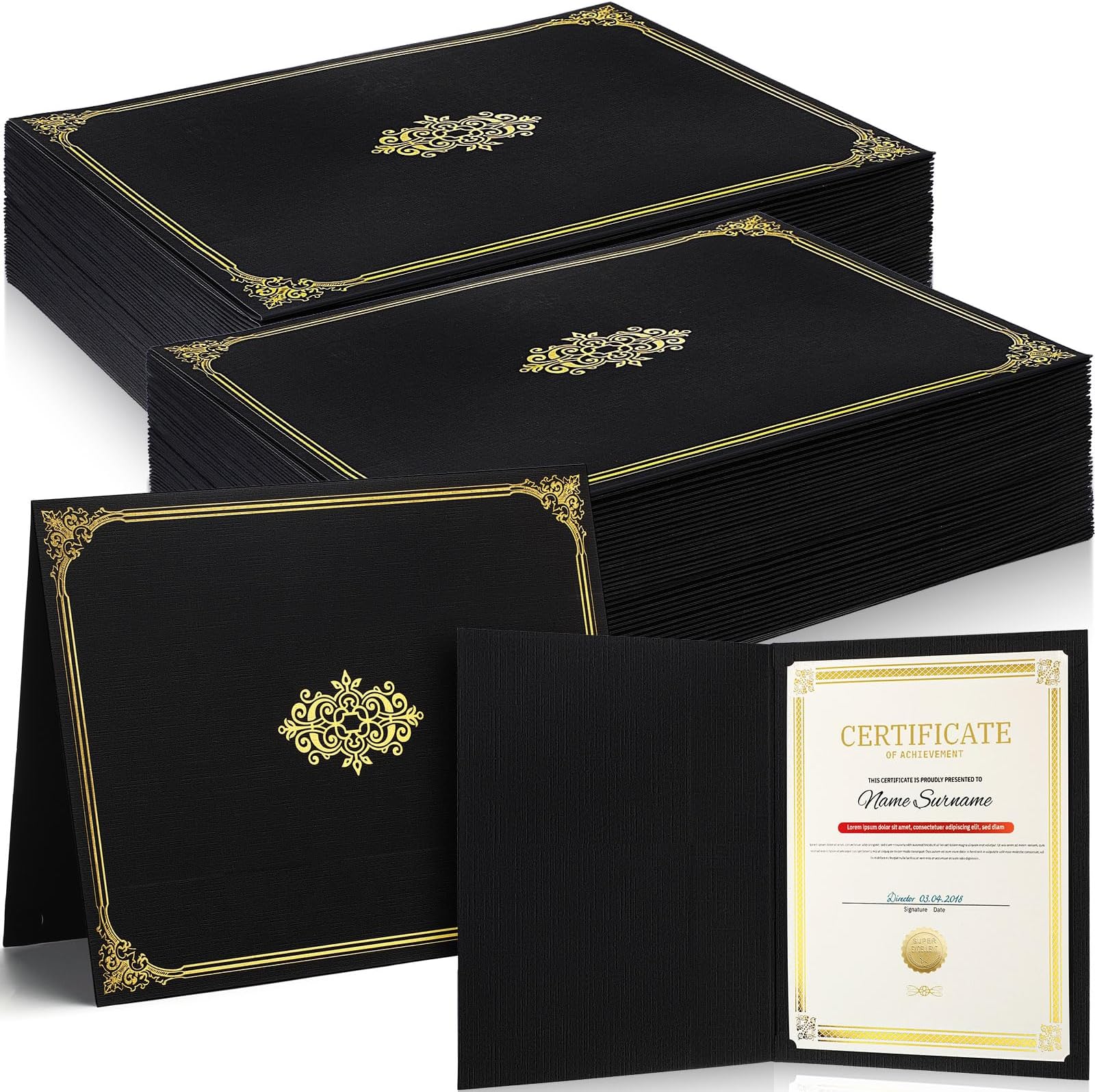 Amazon.com : Sherr 100 Pcs Certificate Holders Black Diploma Cover with ...