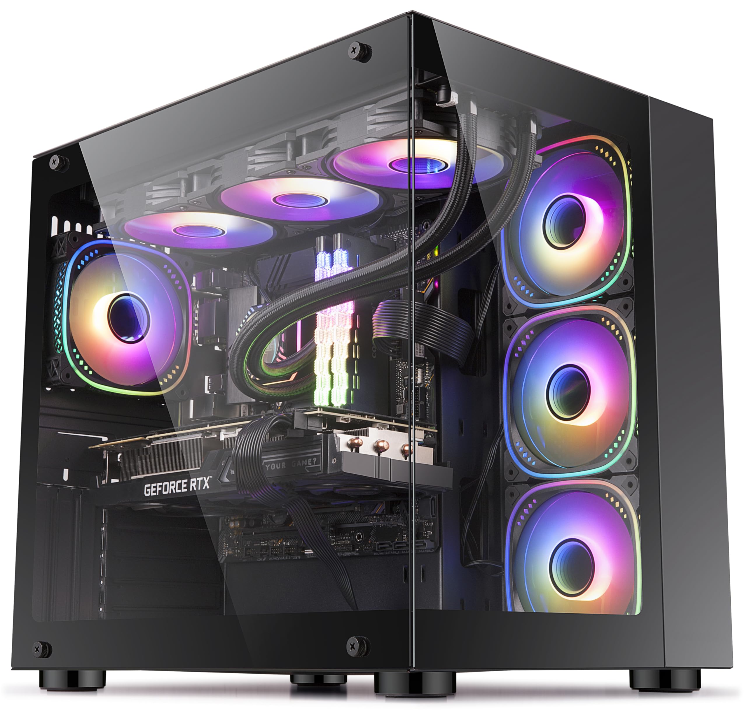 Buy ionzKZ-ZE/B PC Gaming Case, ATX Mid Tower, Dual Chamber Dynamic ...