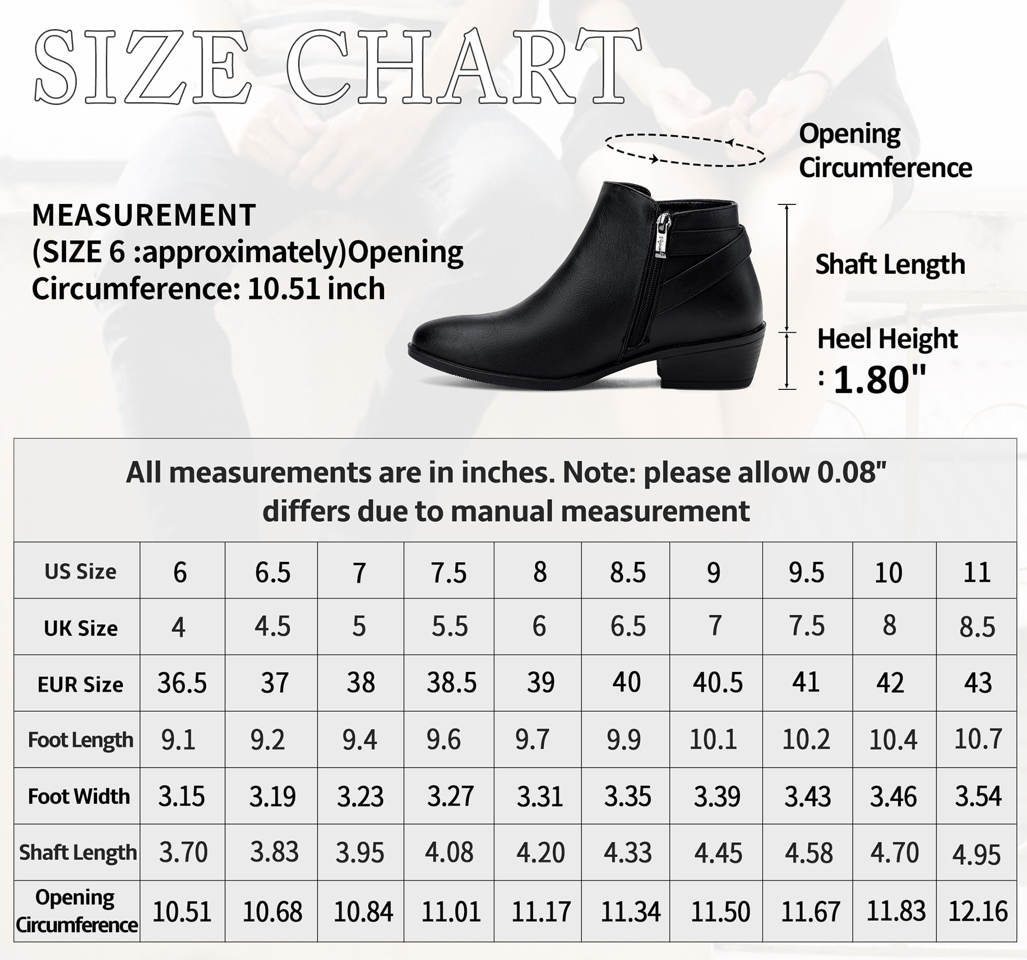 Vepose Women's 911 Ankle Boots, Chunky Low Heel Western Cowboy Booties ...