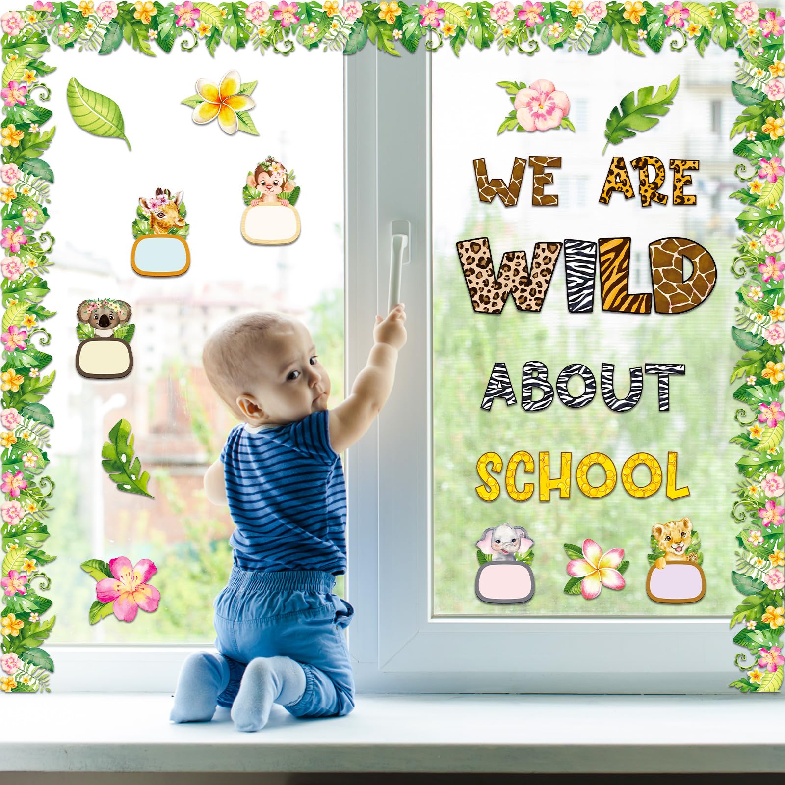 Safari We are Wild about School Bulletin Board Set Jungle Classroom ...