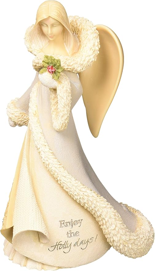 Amazon.com: Foundations Angel with Holly Stone Resin Figurine, 7.5 ...
