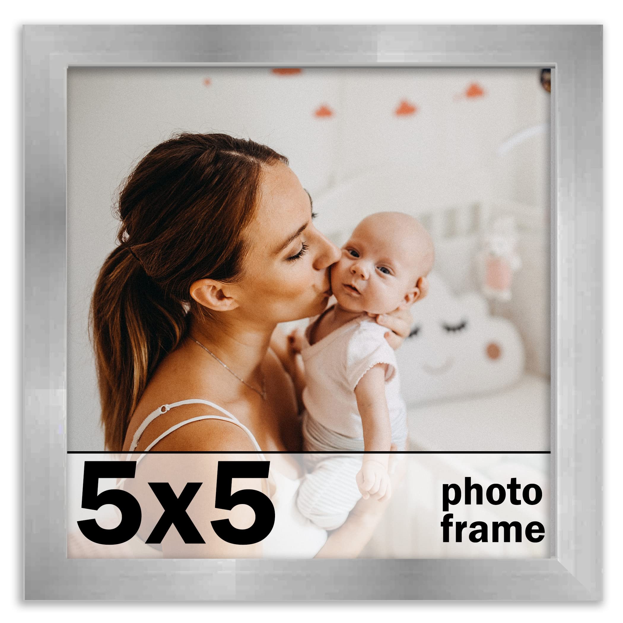 Amazon.com - CountryArtHouse 5x5 Frame Silver Stainless Steel Solid ...