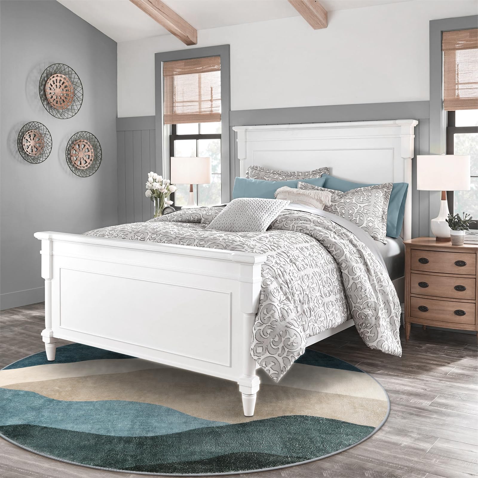 Sungea 6ft Abstract Round Rugs for Bedroom,Soft Washable Non-Slip Large ...