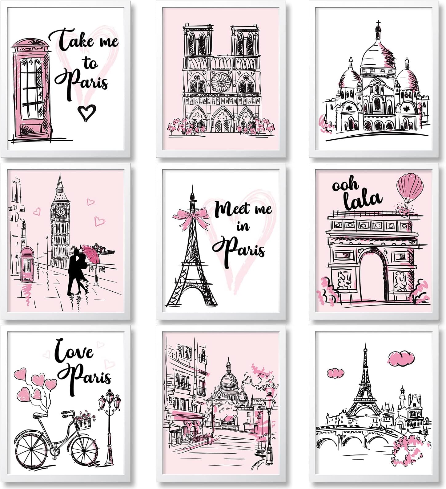 Amazon.com: Paris Eiffel Tower Wall Decor for Girls Bedroom Black and ...