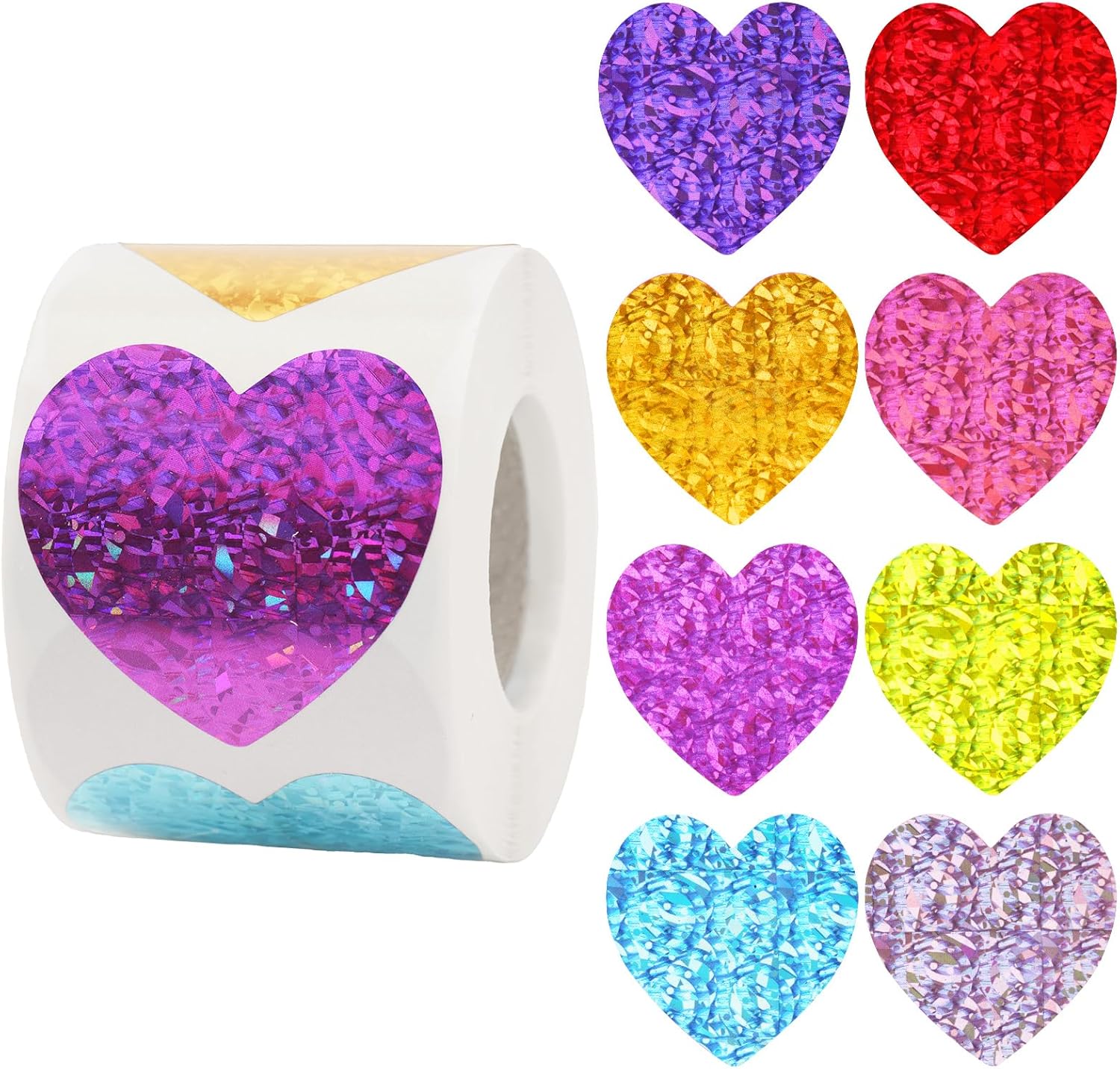 Amazon.com : Anwyll Heart Stickers,500Pcs 1.5Inch Valentines Day Heart ...