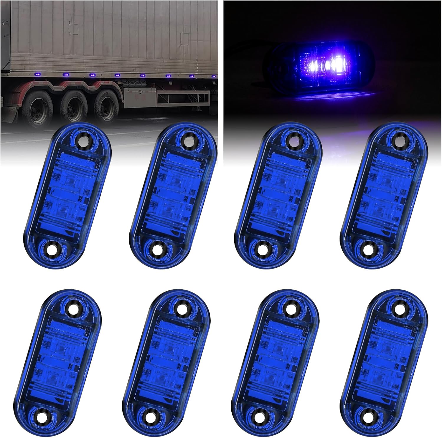 Amazon.com: ZHHXYanh 2 Led Truck Side Marker Lights 12V 24V Blue ...