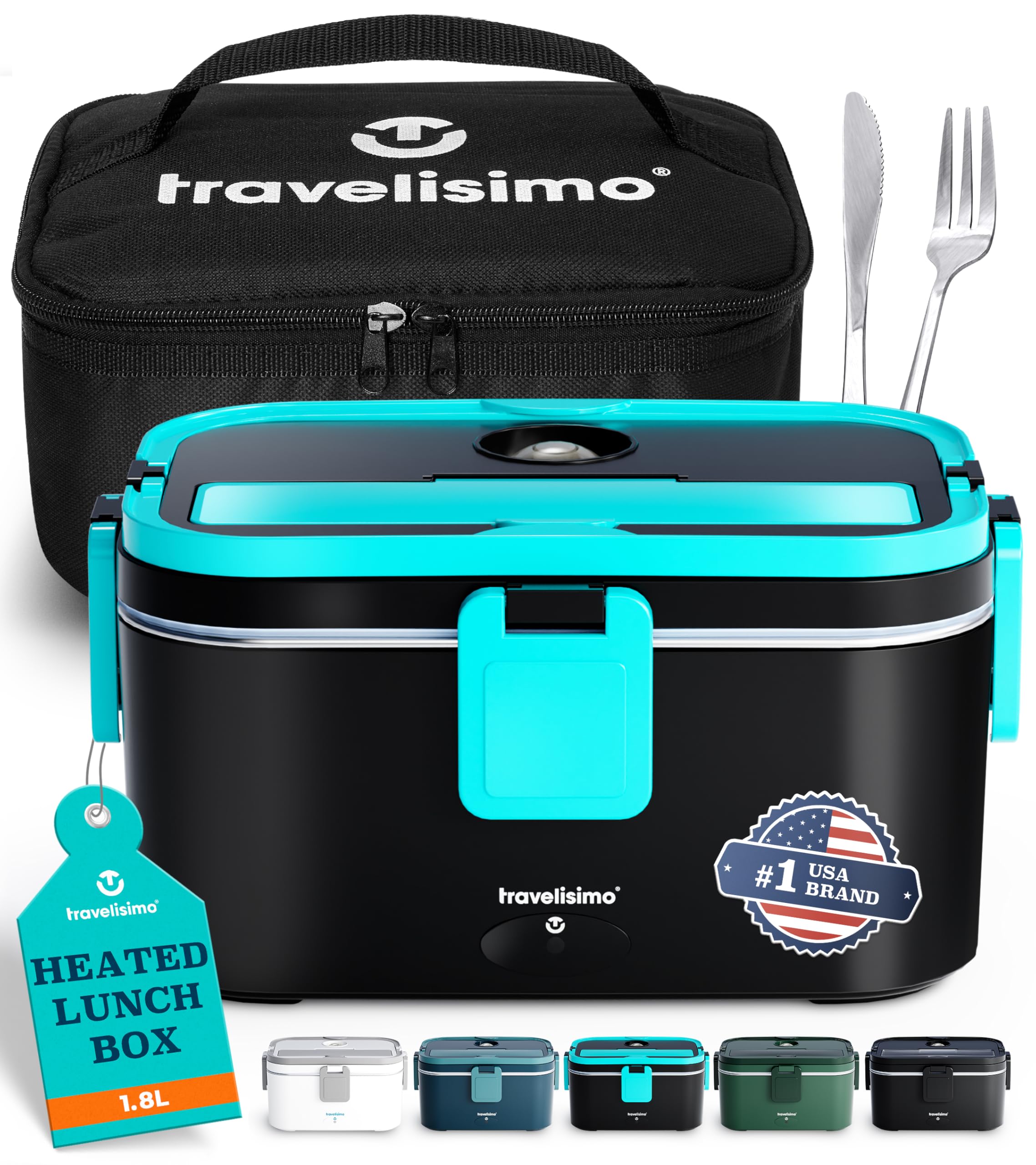 Amazon.com: TRAVELISIMO Electric Lunch Box for Adults, 80W Heated Lunch ...