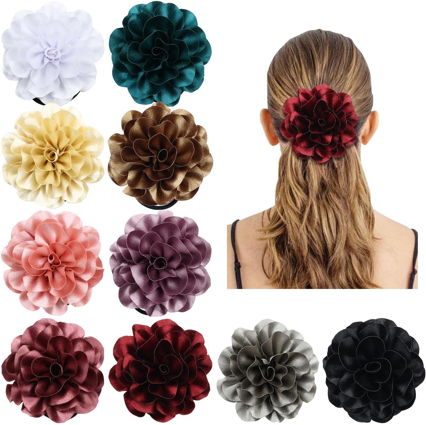 Amazon.com : Cinaci 10 Pack Solid 4" Handmade Big Flower Floral ...