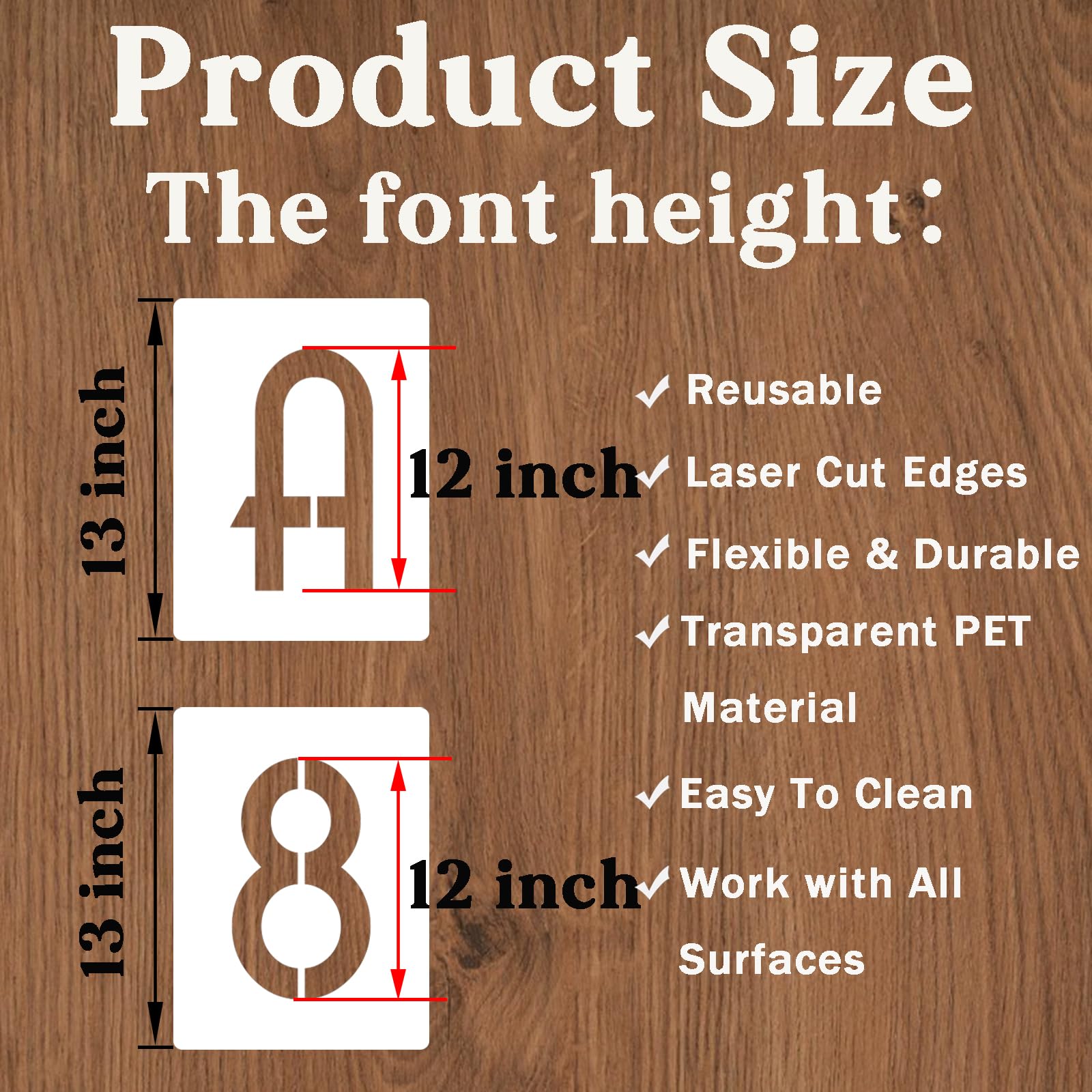 Snapklik.com : 12 Inch Letter Stencils And Numbers, 42 Pcs Alphabet ...