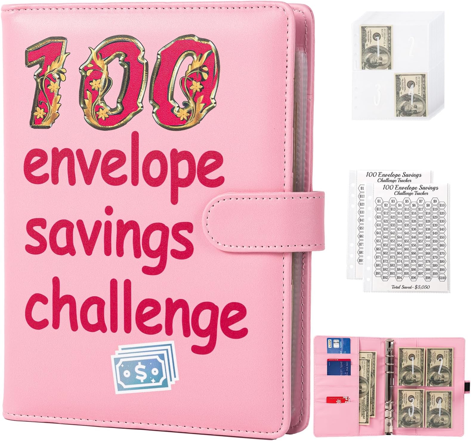 Amazon.com : OHAS 100 Envelopes Money Saving Challenge,Easy and Fun Way ...