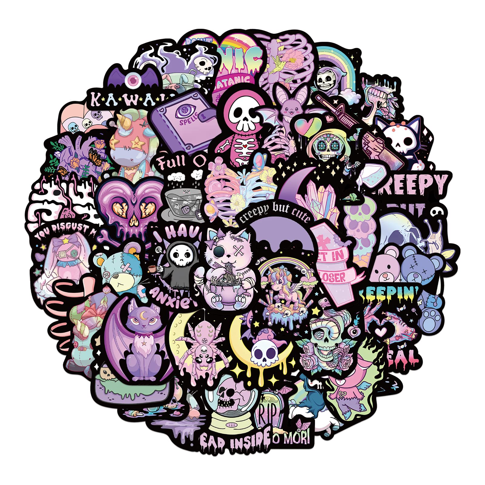 Snapklik.com : 50pcs Goth Stickers For Kids Teens, Waterproof Vinyl ...