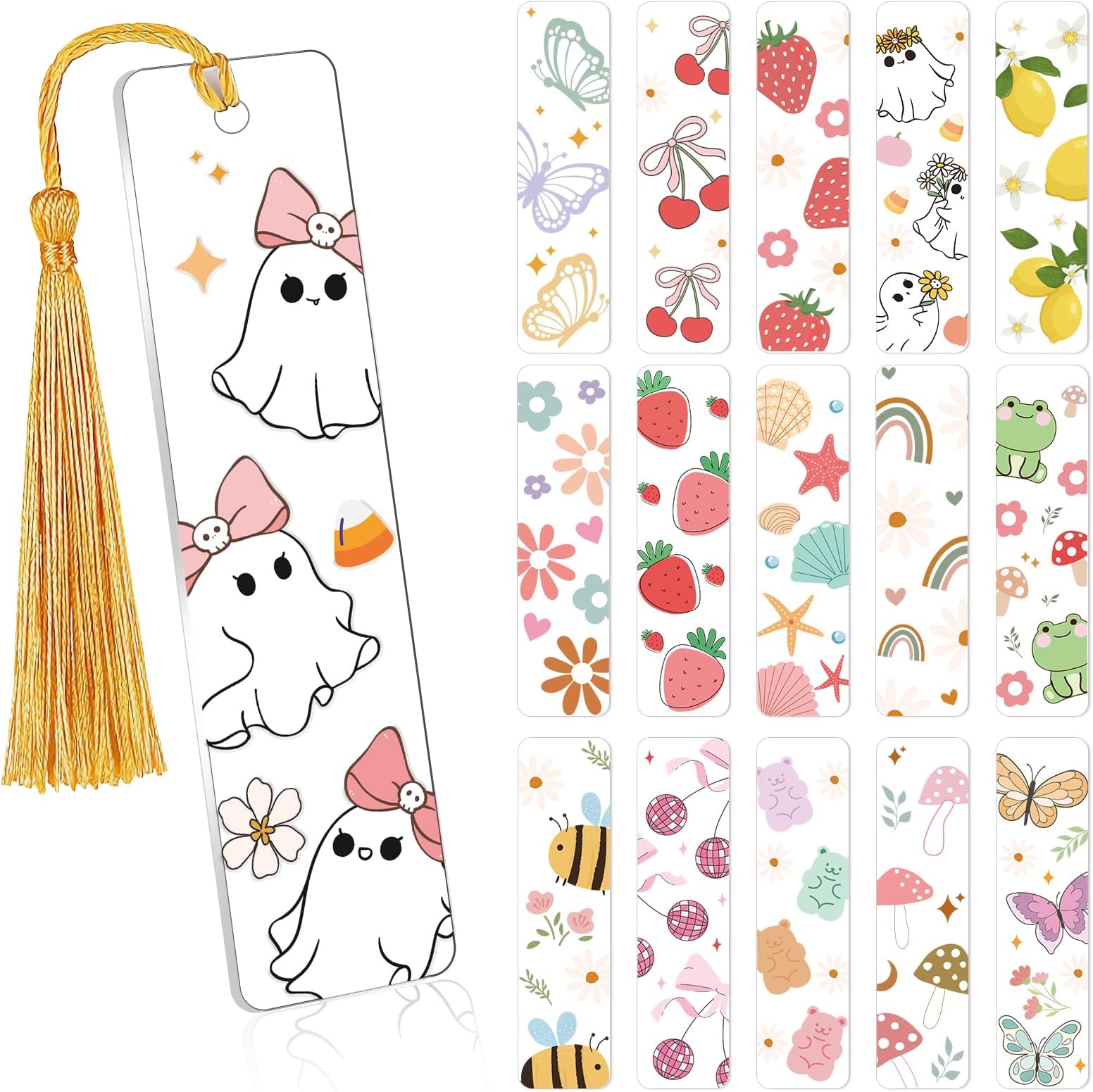 Eiapadeor UV DTF Bookmark Wraps - 16 Sheets Fruit Ghost Rub on Transfer ...