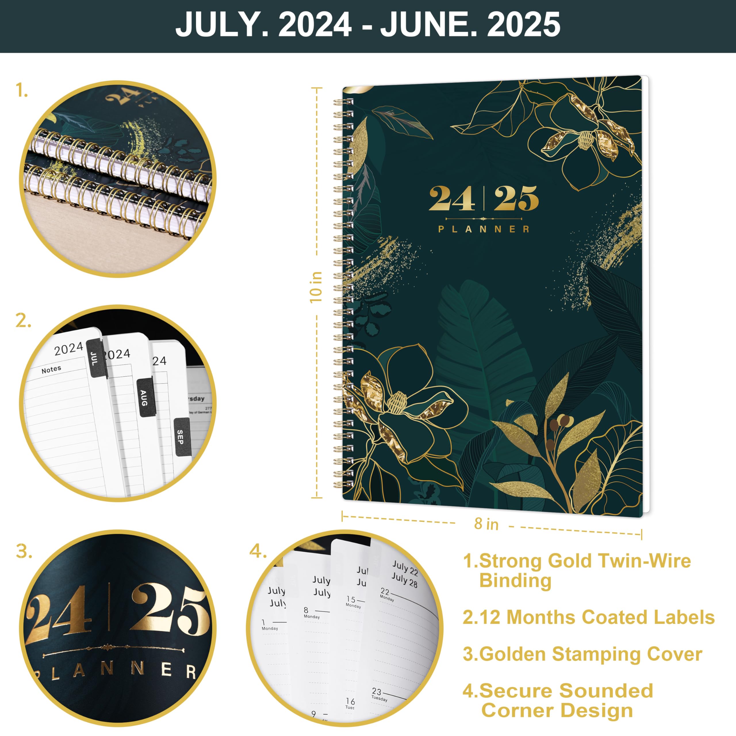Snapklik.com : Planner 2024-2025 - Academic Planner 2024-2025, JULY 2024 - JUNE 2025, 8 X 10 ...