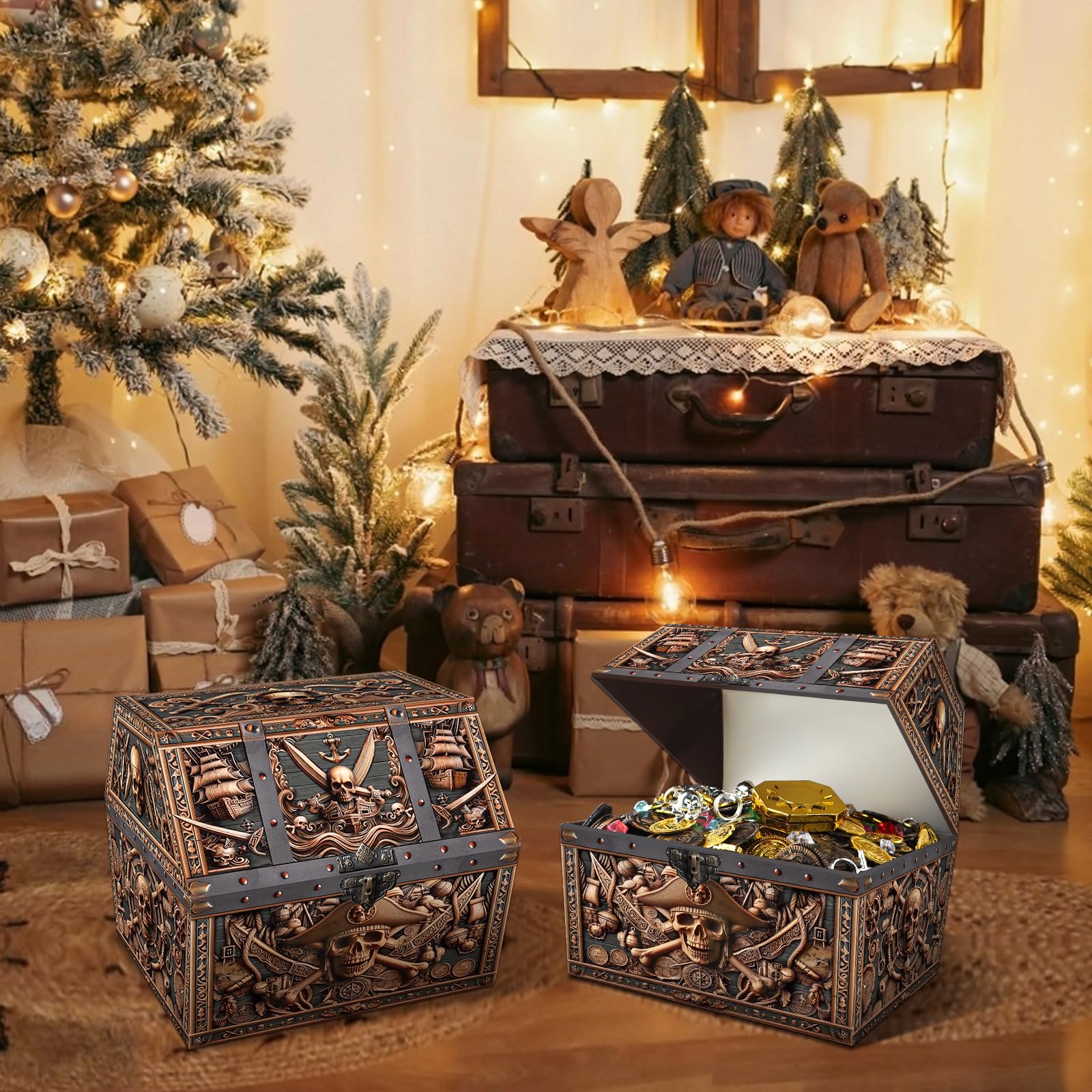 Snapklik.com : Pirate Skull Treasure Box - 9x93x8 Large Pirate Treasure ...