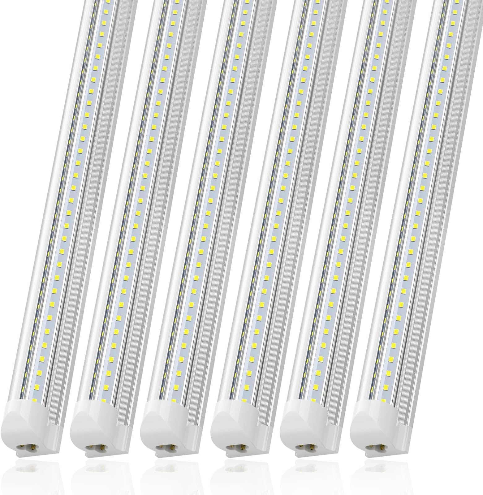Henwsi 8FT LED Shop Light Fixture, White 10 Pack T8 Integrated Tube ...