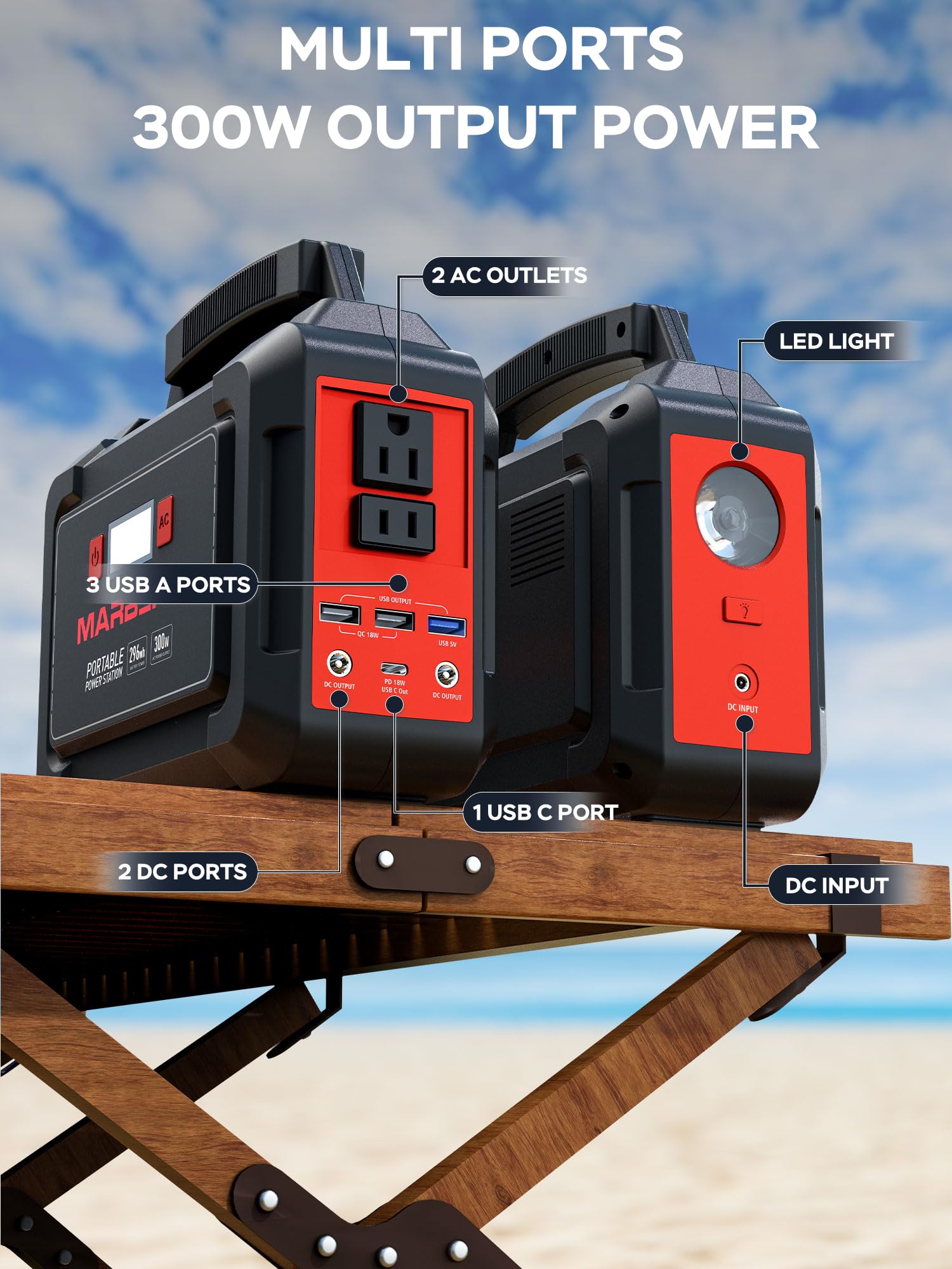 Snapklik.com : MARBERO Portable Power Station 300W Camping Solar ...