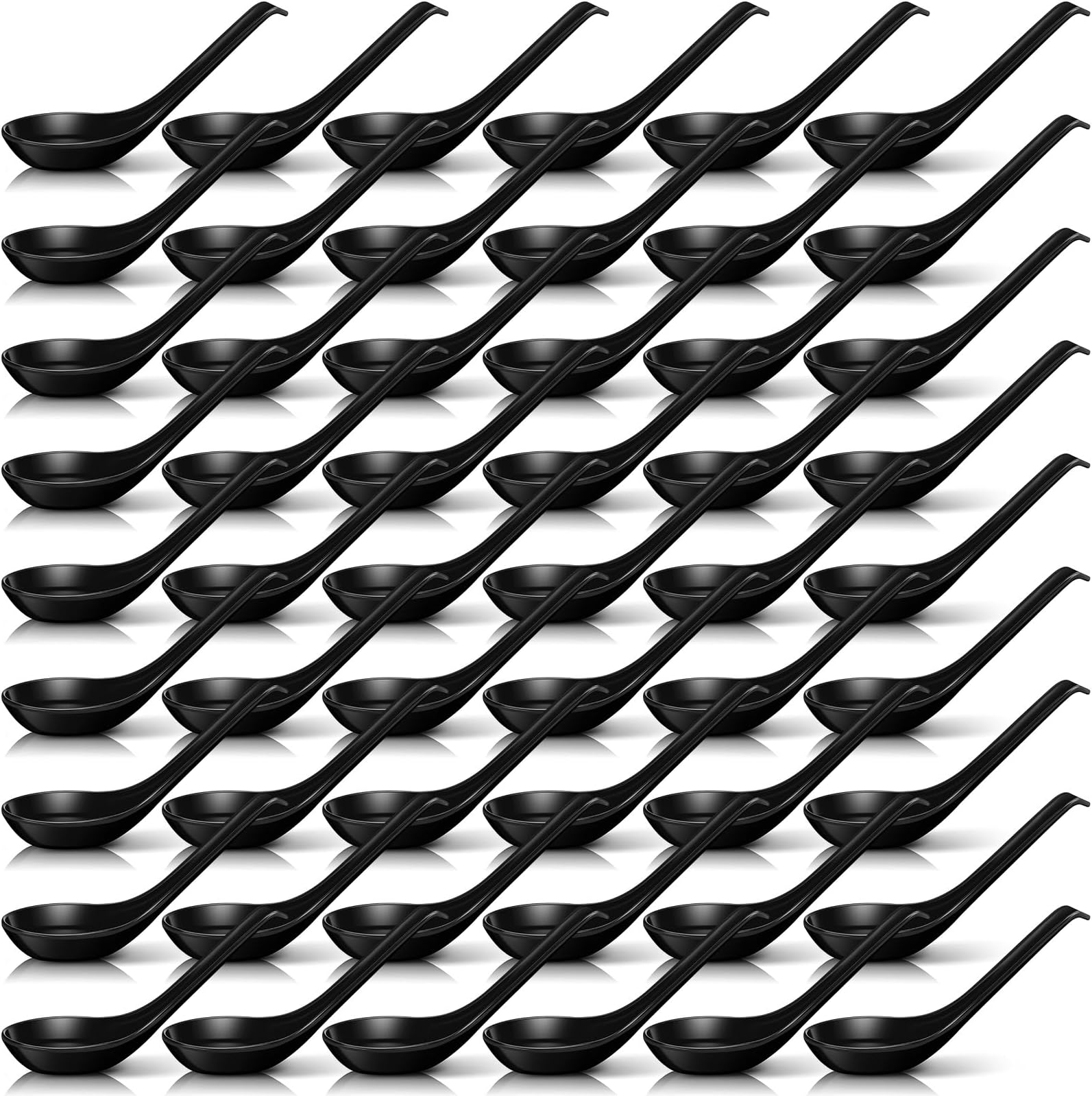 Amazon.com: 100 Pack Disposable Dining Asian Soup Spoons Chinese Spoon ...