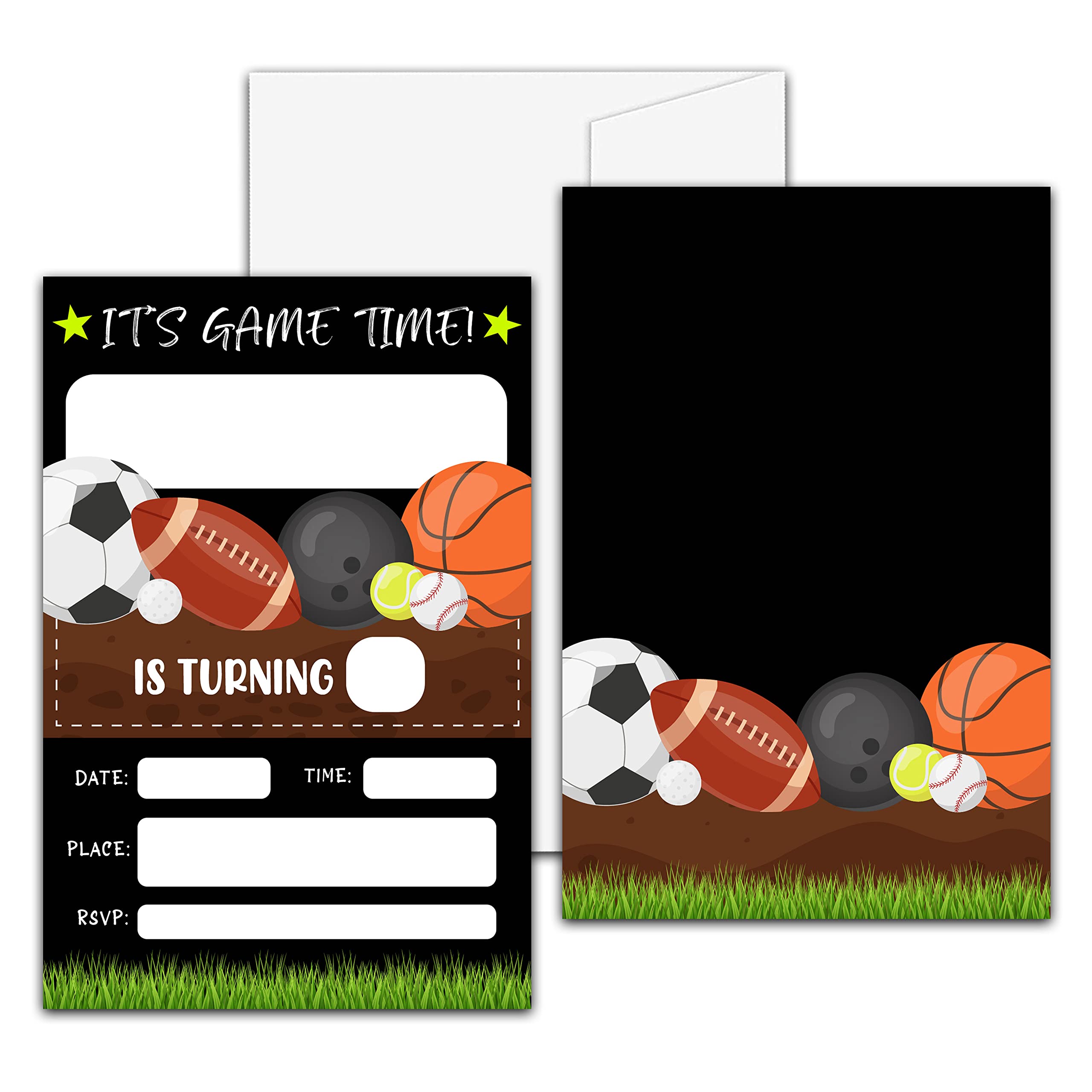Amazon.com : All Star Birthday Party Invitation, Sports Theme Fill-In ...