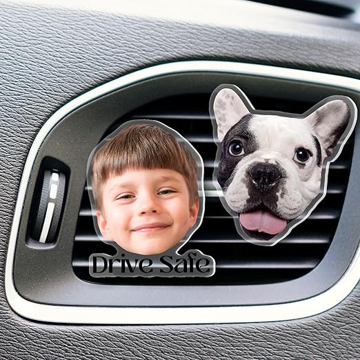 Amazon.com: UBJVA Custom Photo Vent Clips for Cars Personalized Car ...