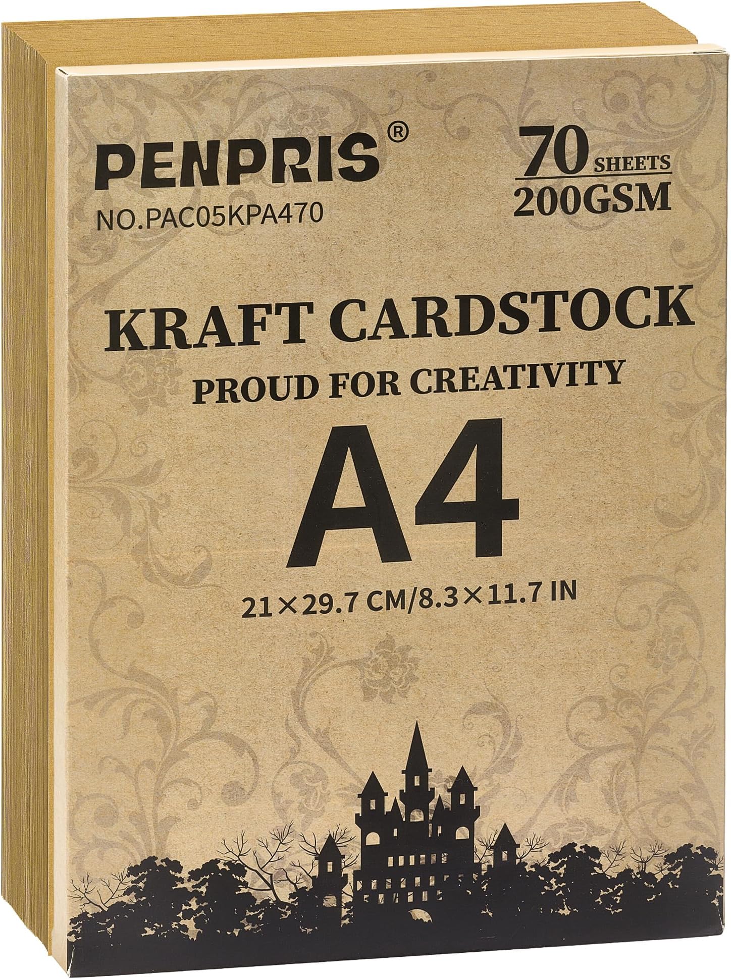 A4 Brown Kraft Paper 70 Sheets 200GSM Double-Sided Heavy Cardboard ...