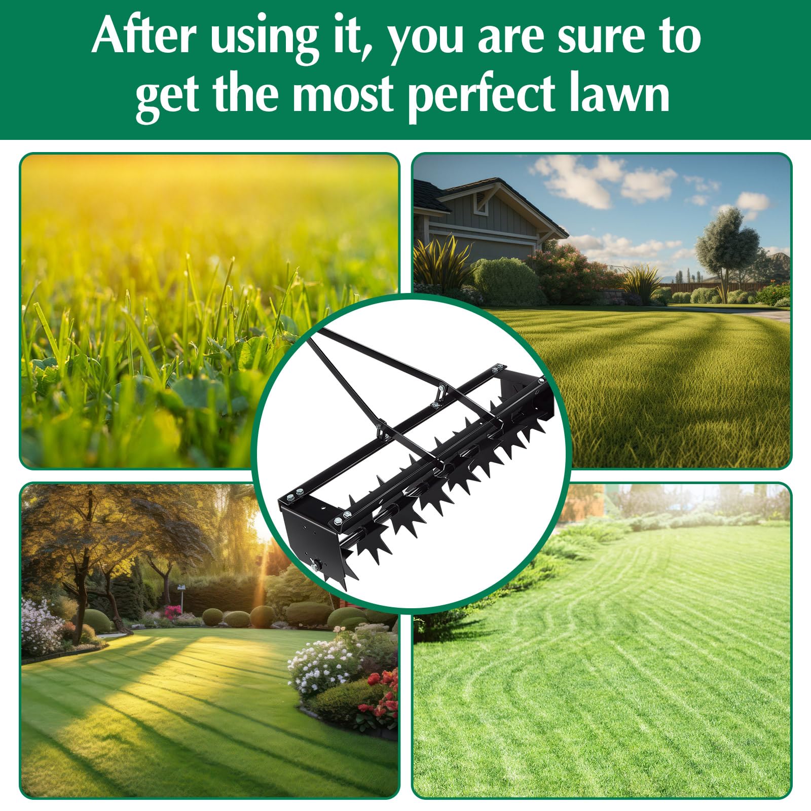 Snapklik.com : Lasnten 32 Inch Tow Behind Spike Aerator Soil Penetrator ...