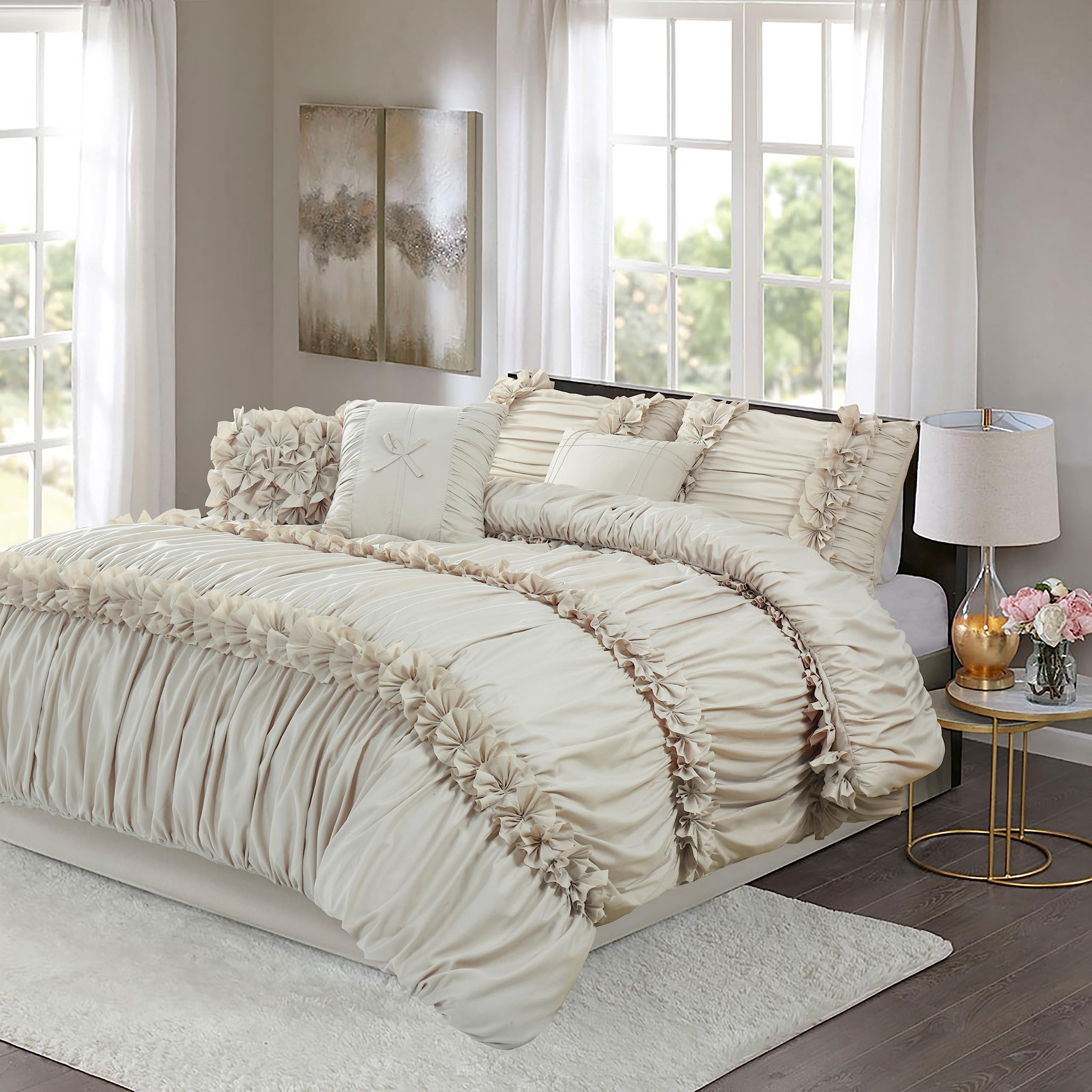 Amazon.com: J. Queen New York La Boheme Ivory Comforter Set. King ...
