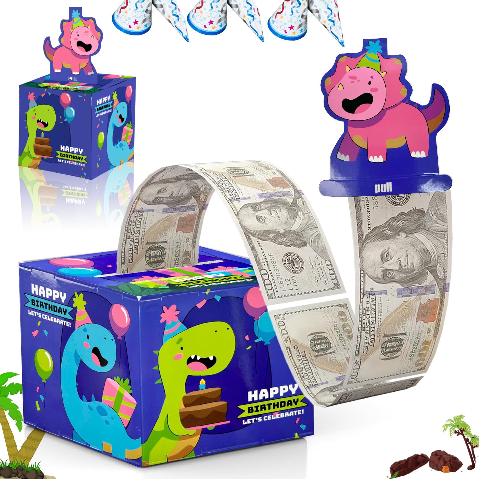 Happy Birthday Money Box Cash Gift Pull Surprise Money Gift Box with ...