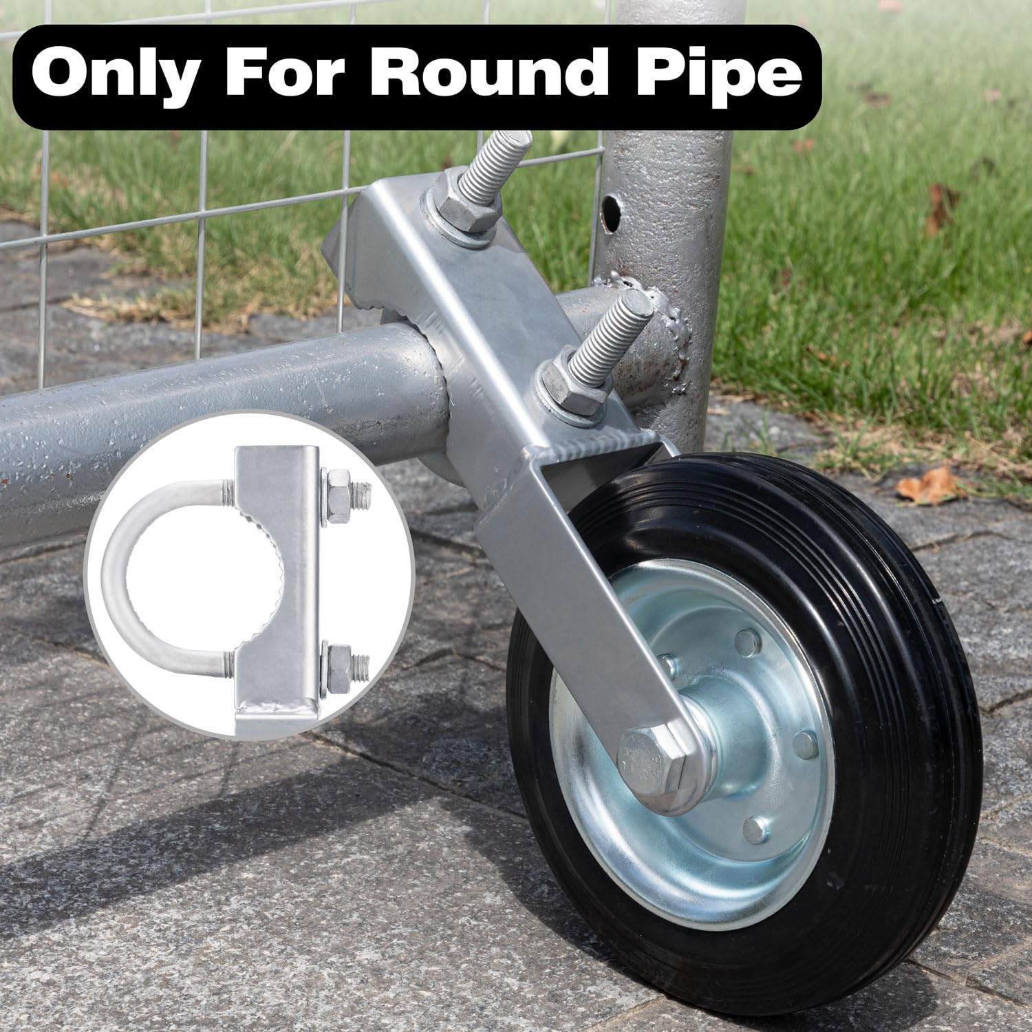 Snapklik.com : Heavy Duty Farm Gate Helper Wheels - 6 Inch