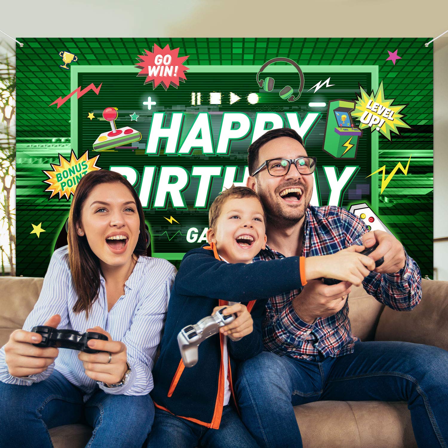 Buy Video Game Happy Birthday Backdrop Gaming Theme Party Photography ...