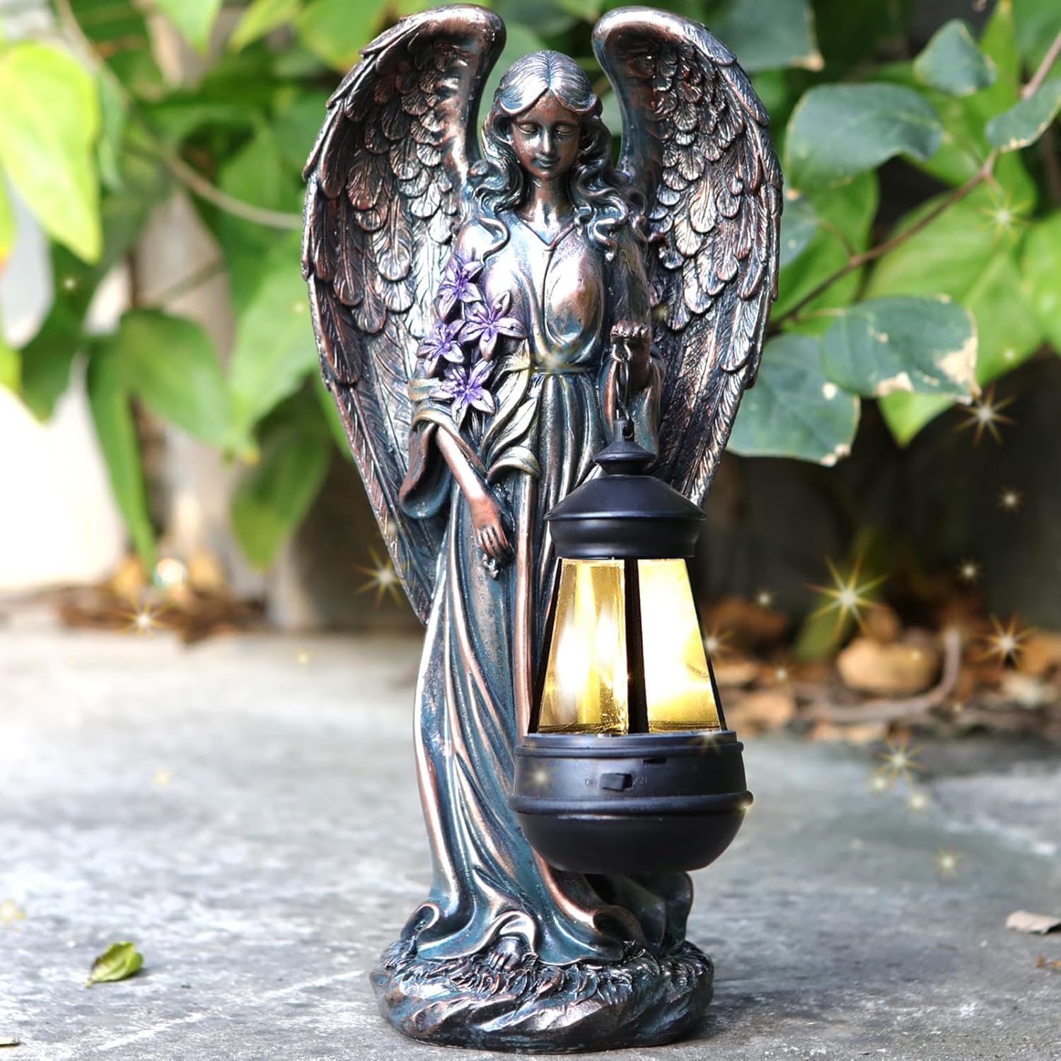 Amazon.com : VChymm Solar Angel Outdoor Garden Decor Statues – 13.2 ...